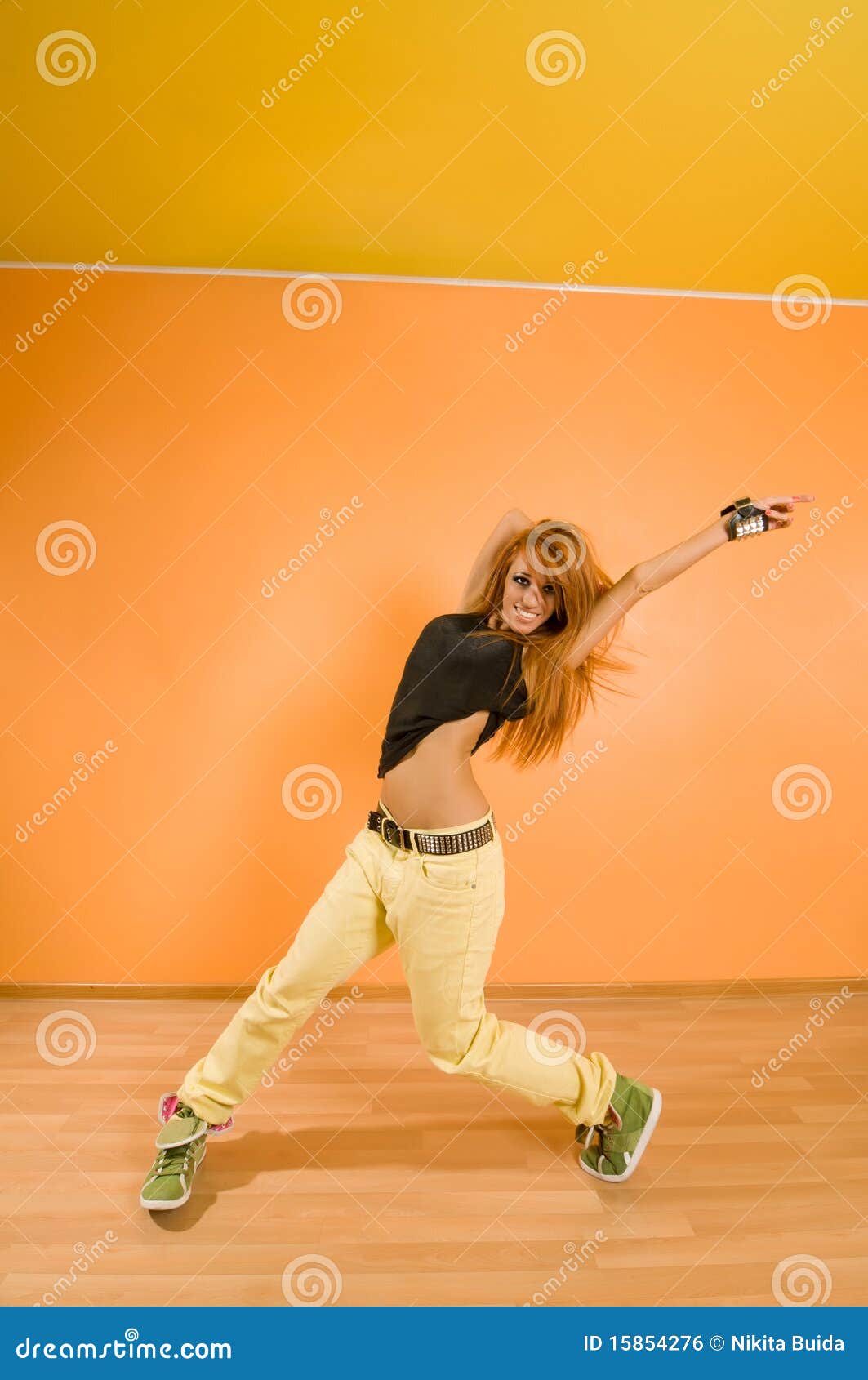 Red haired hip-hop dancer stock photo. Image of orange - 15854276