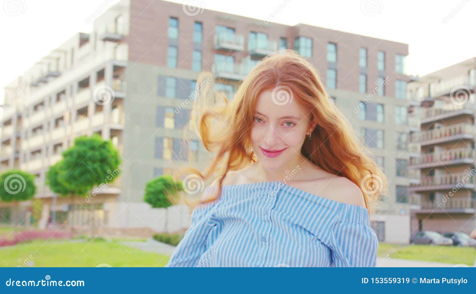 Red-haired Lady. Emotion stock image. Image of lashes - 153559319
