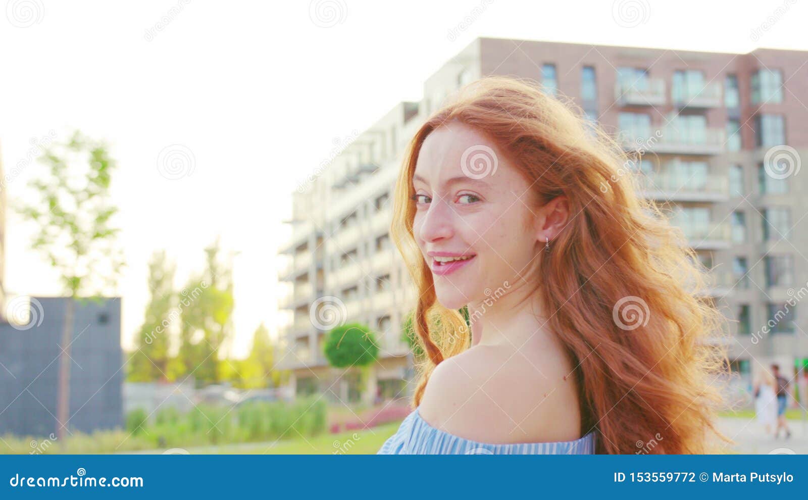 Red-haired Lady. Emotion stock photo. Image of elegant - 153559772