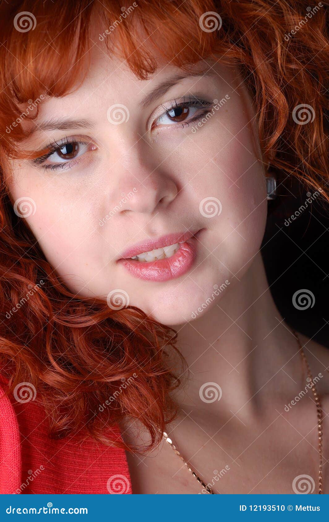 Red-haired pretty girl stock photo. Image of female, young - 12193510