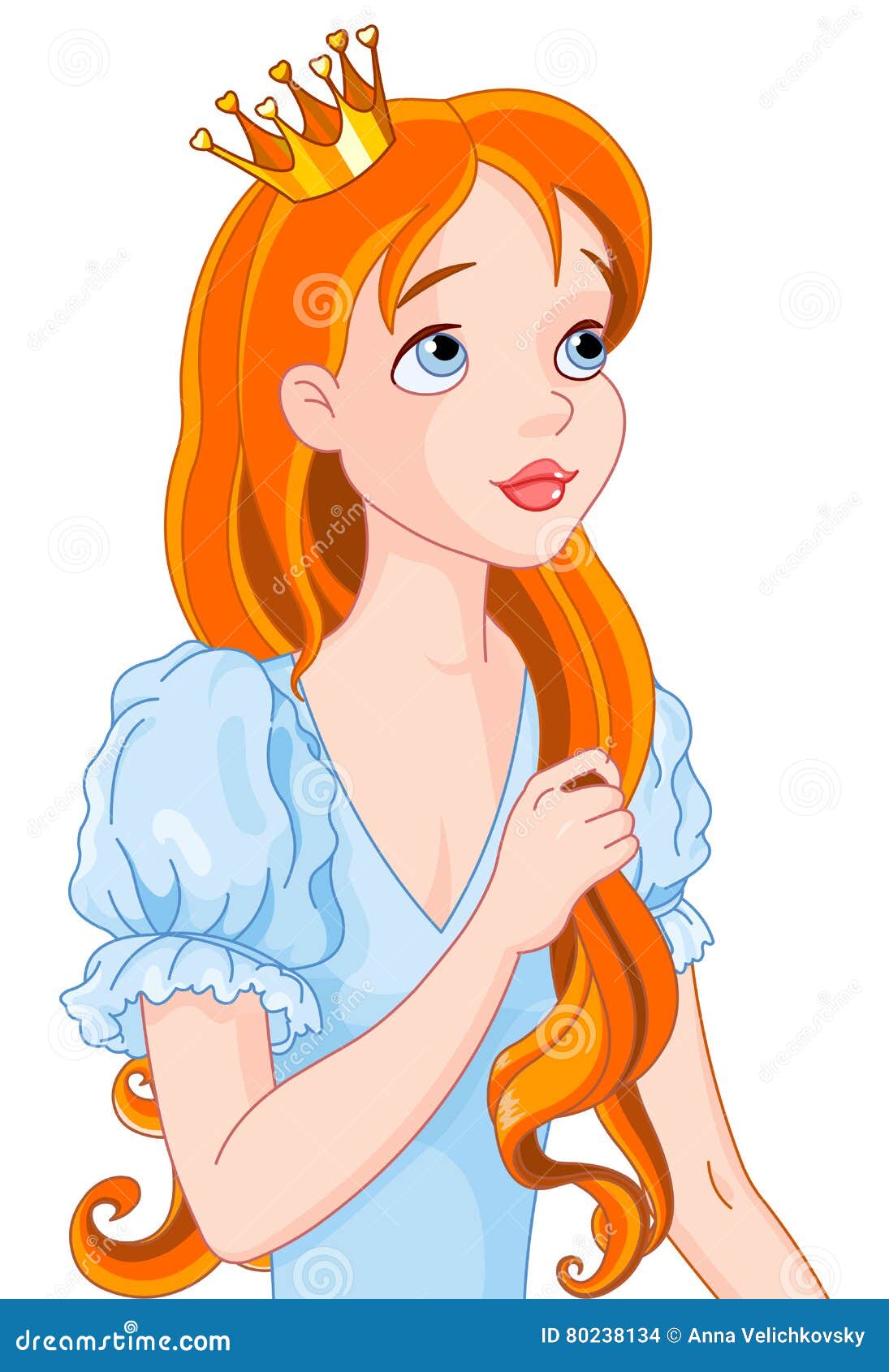 Red Haired Princess stock vector. Illustration of artwork - 80238134