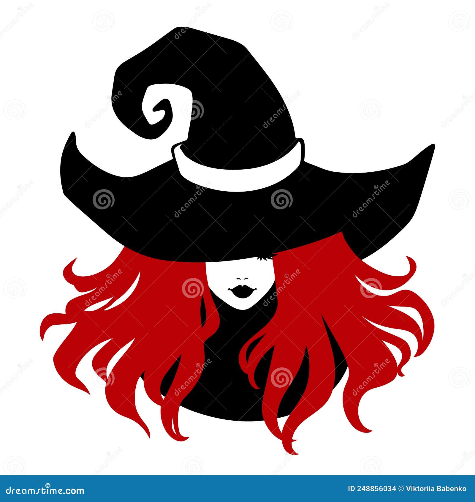 Red-haired Witch Wearing Typical Witch Hat Stock Vector - Illustration ...
