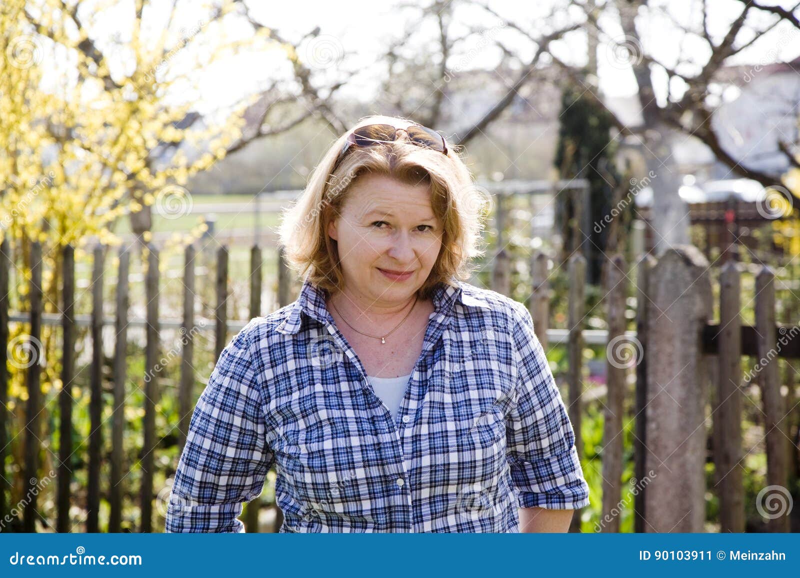 Red Haired Woman Looking Happy Stock Image - Image of smile, nature ...