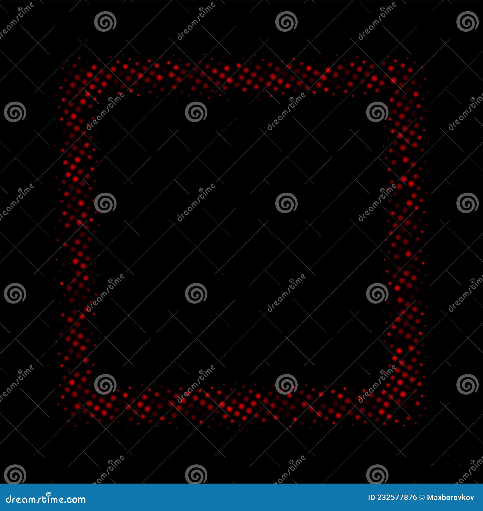 Red Halftone Dotted Square Frame Stock Vector - Illustration of effect ...