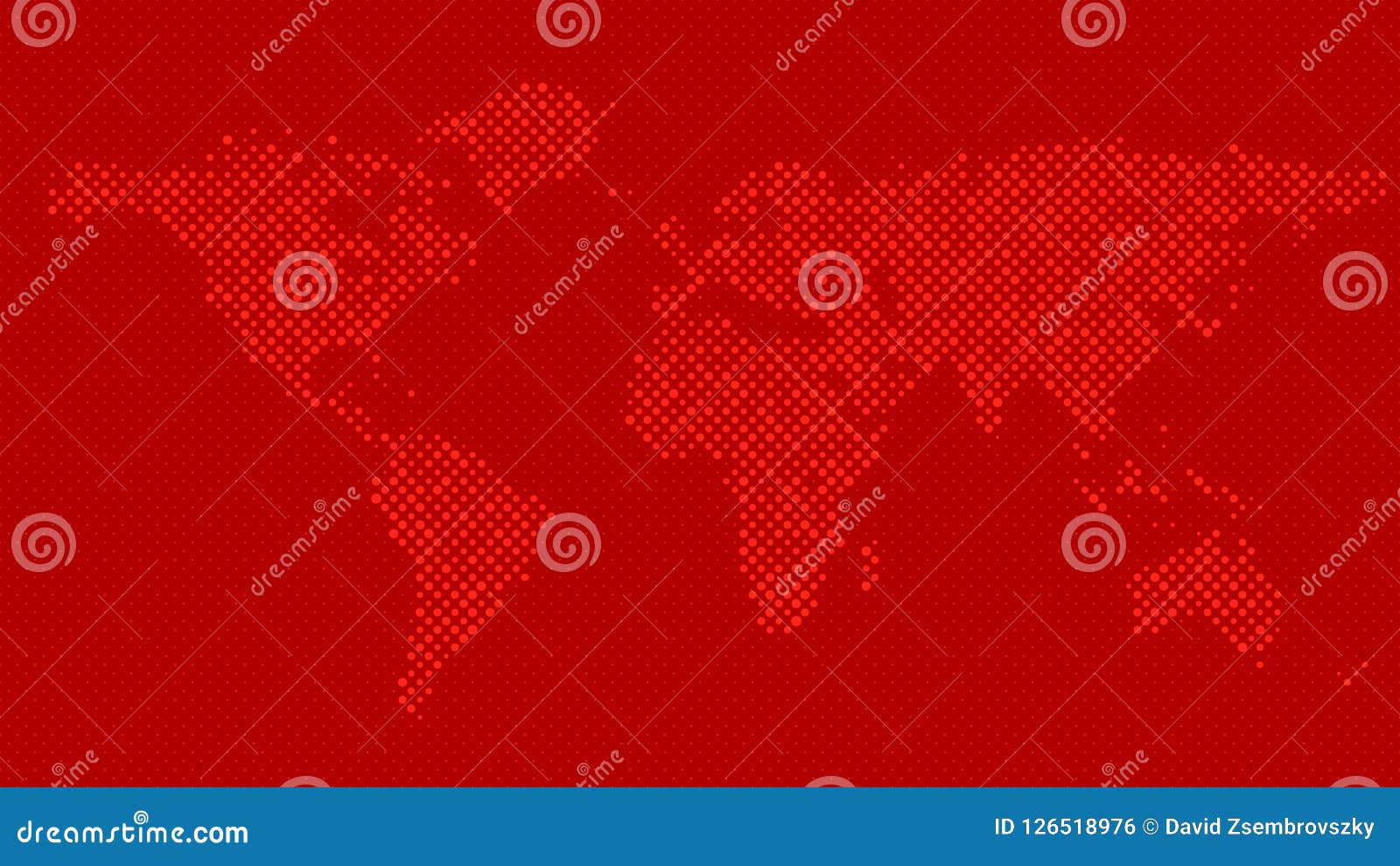 Red Halftone World Map Background with Dots Stock Vector - Illustration ...