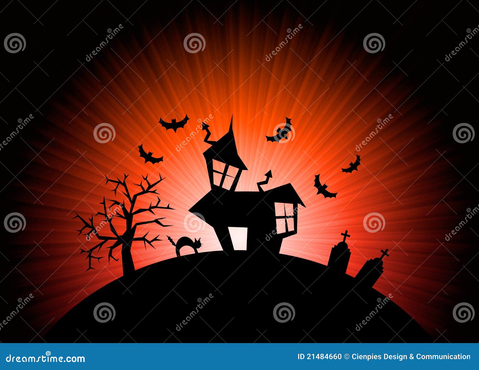 Red Halloween Nightmare World Background Stock Illustration ...
