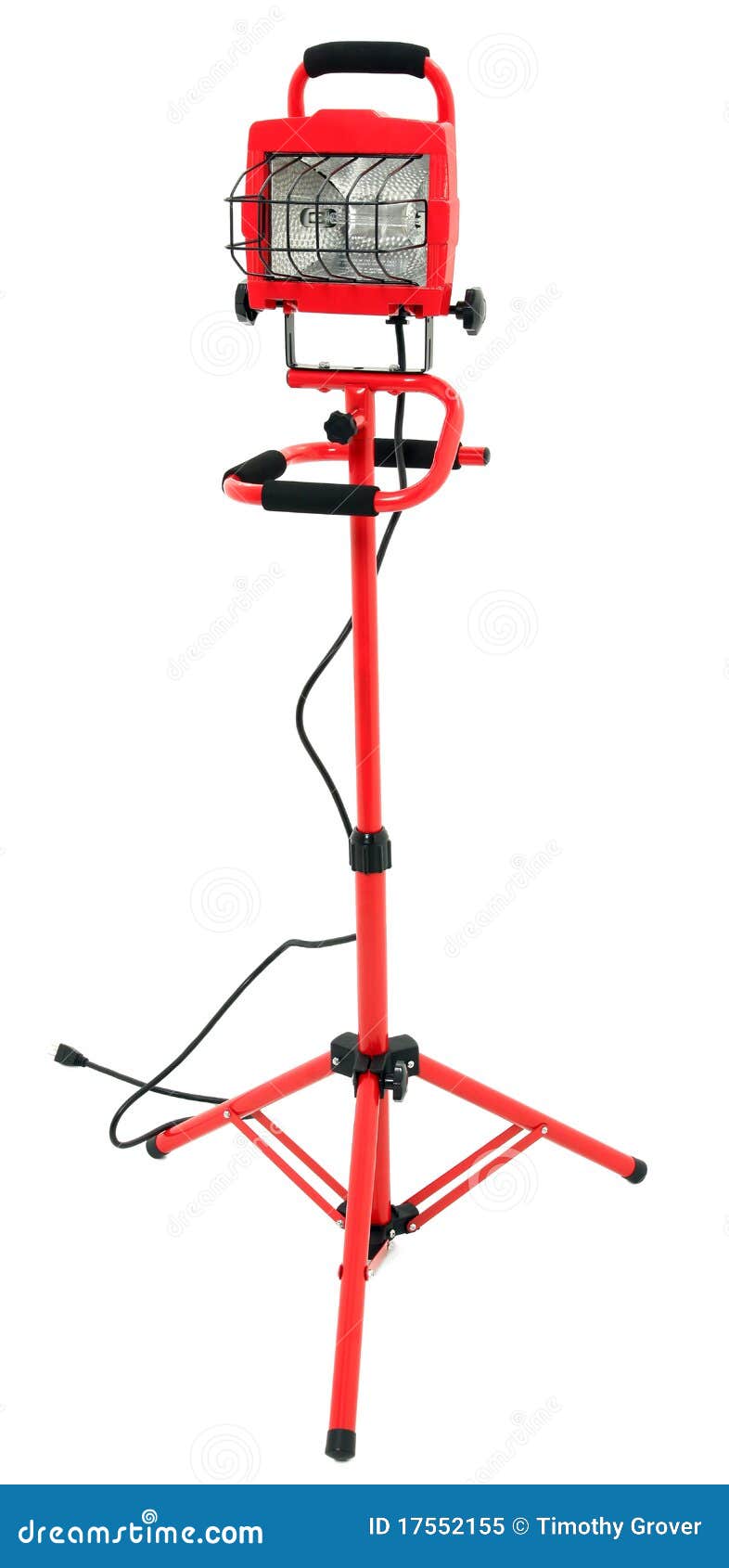 Red Halogen Work Light on Tripod Stock Image - Image of isolated ...