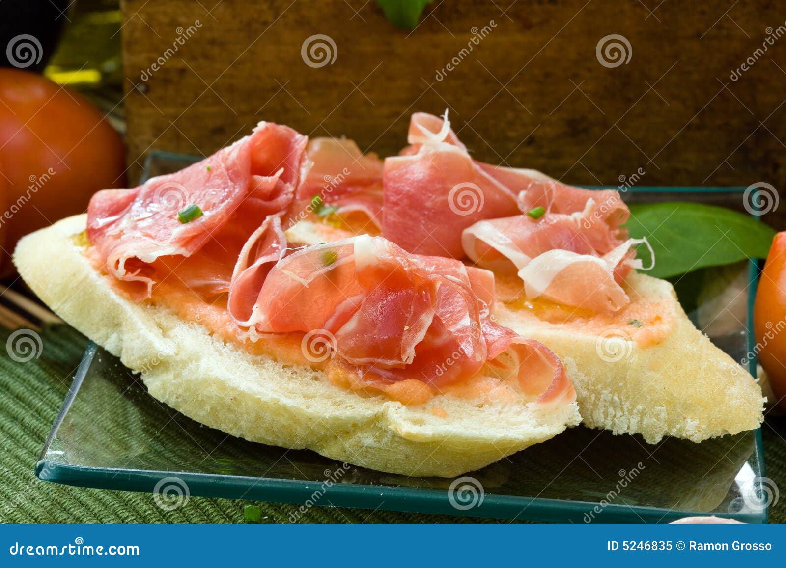Red ham stock image. Image of meat, olive, gourmet, cured - 5246835