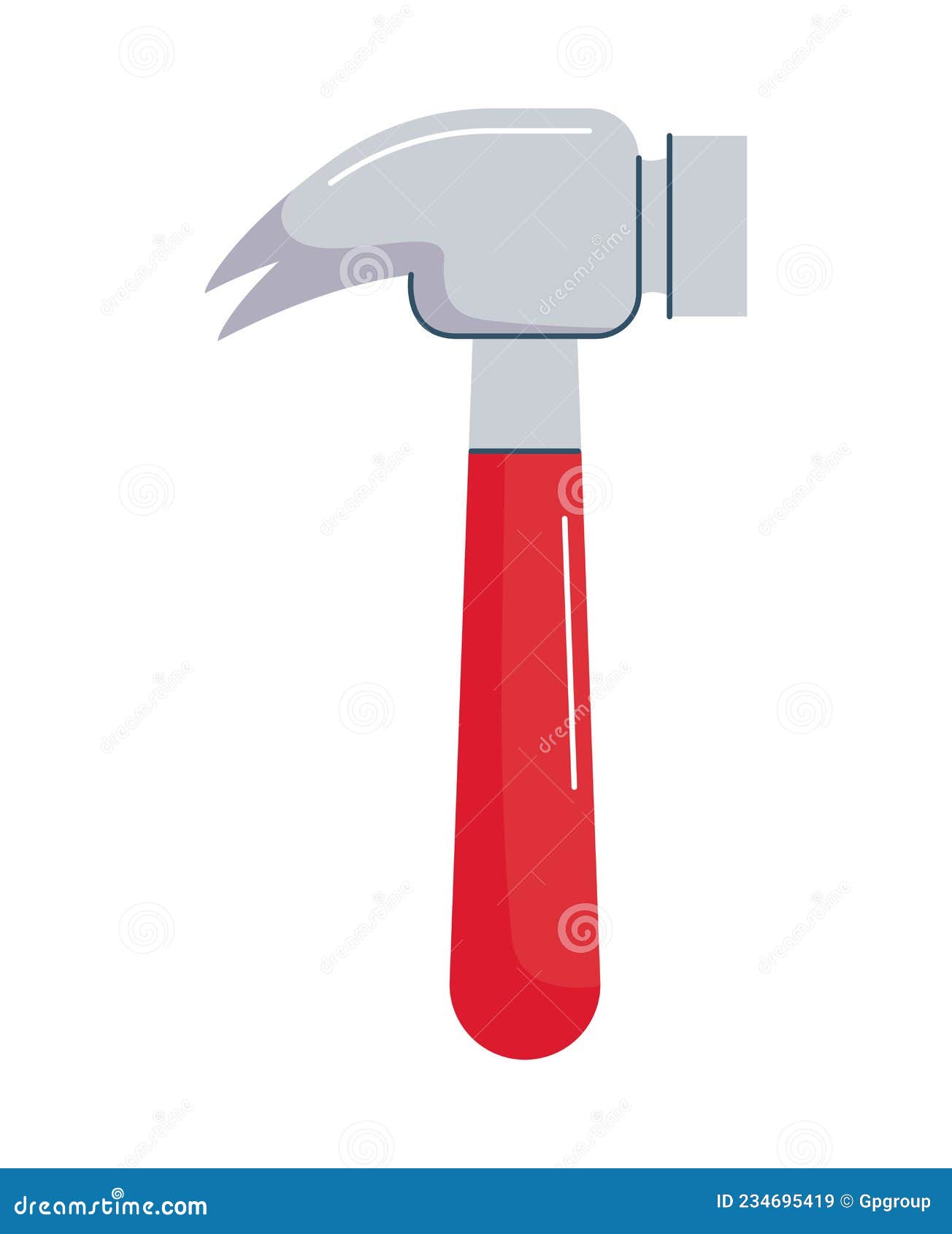 Red hammer design stock illustration. Illustration of carpentry - 234695419