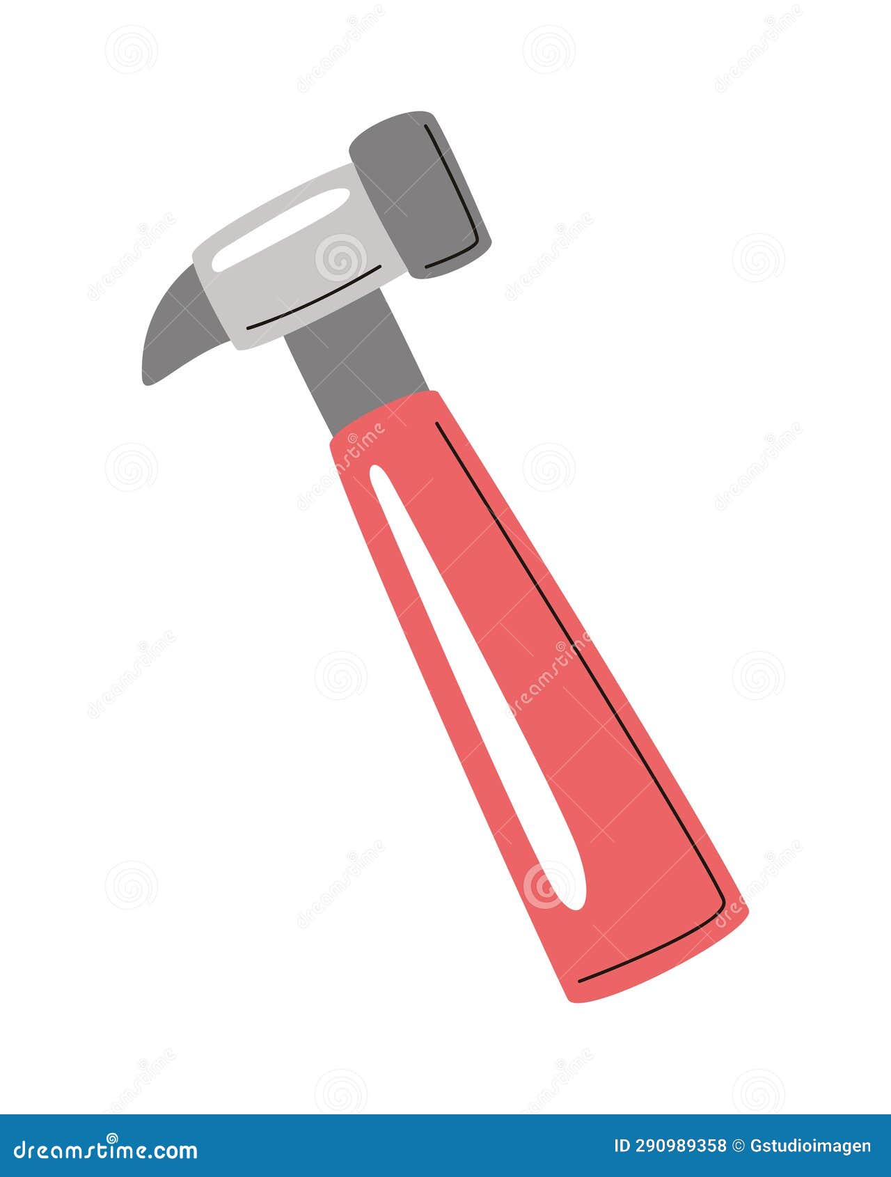 Red hammer illustration stock vector. Illustration of work - 290989358
