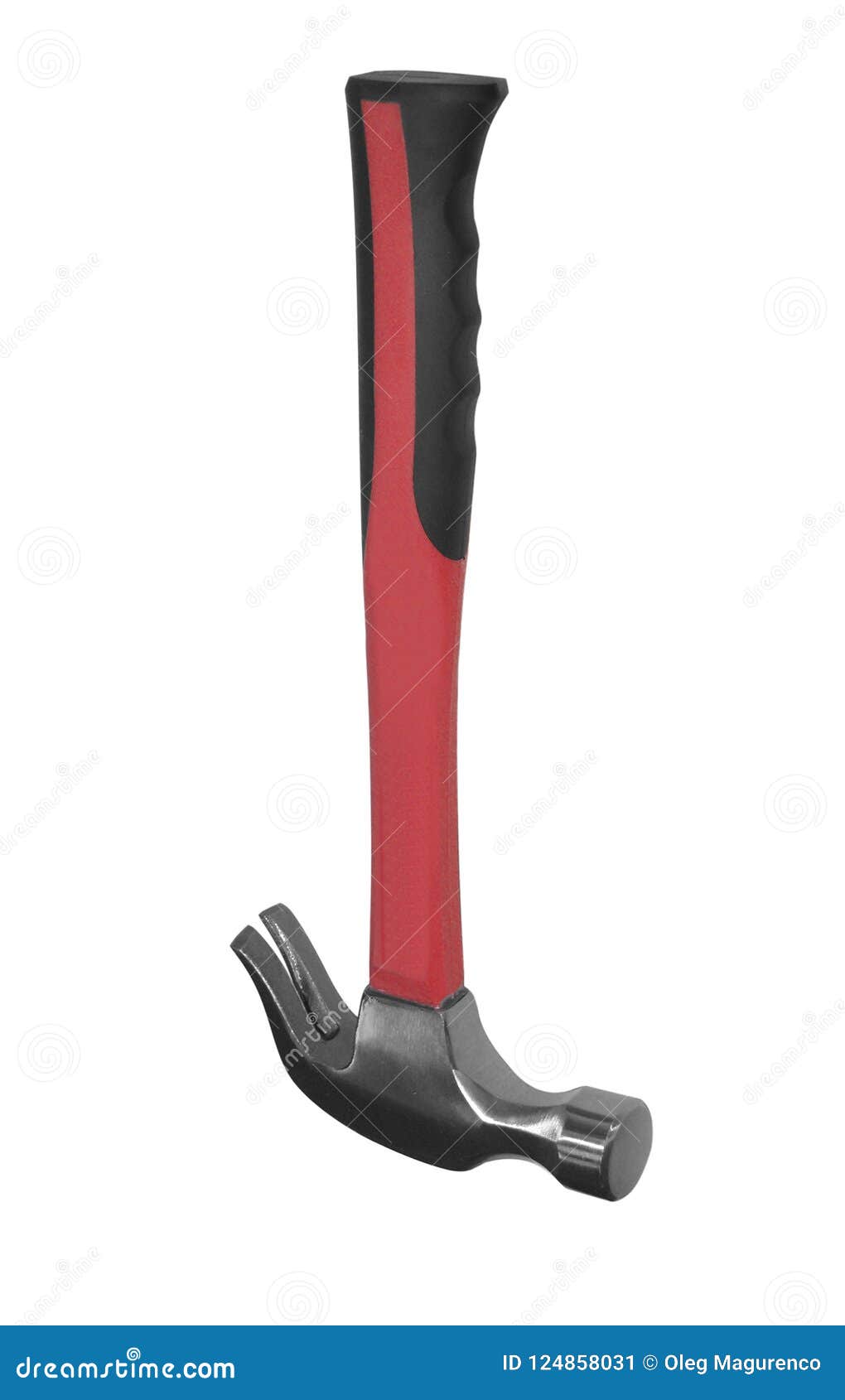 Red hammer isolated stock image. Image of build, white - 124858031