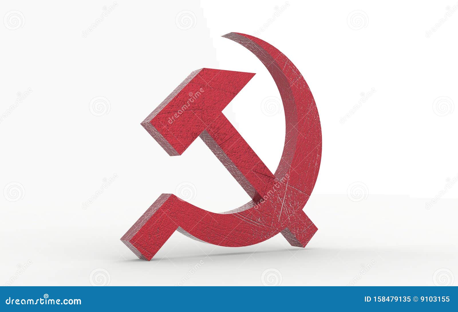 Red Hammer And Sickle With A Surface Having A Scratch Structure. Stock ...
