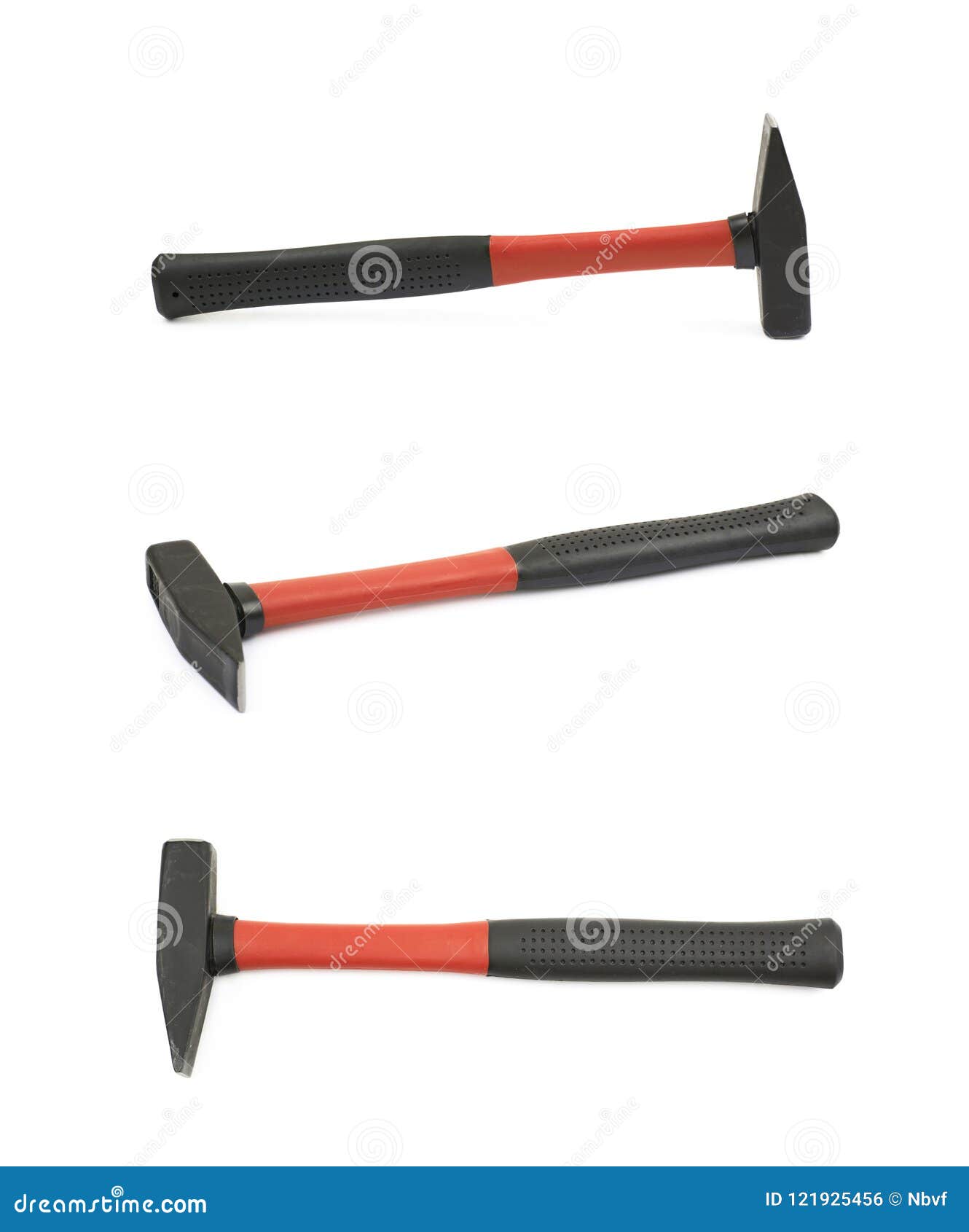 Red hammer tool isolated stock photo. Image of improvement - 121925456