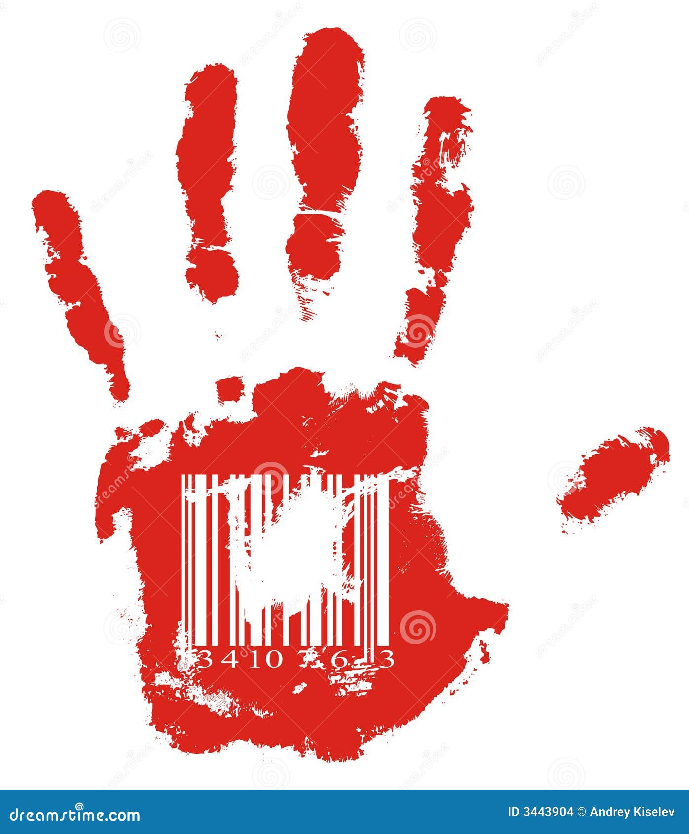 Red hand stock illustration. Illustration of fingerprint - 3443904