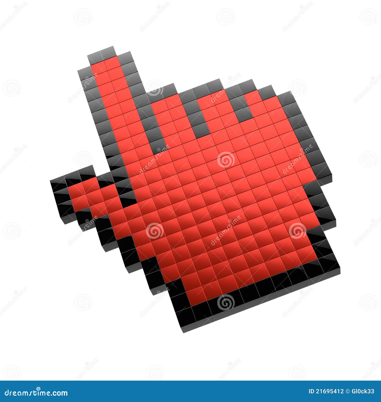 Red hand cursor stock illustration. Illustration of shape - 21695412