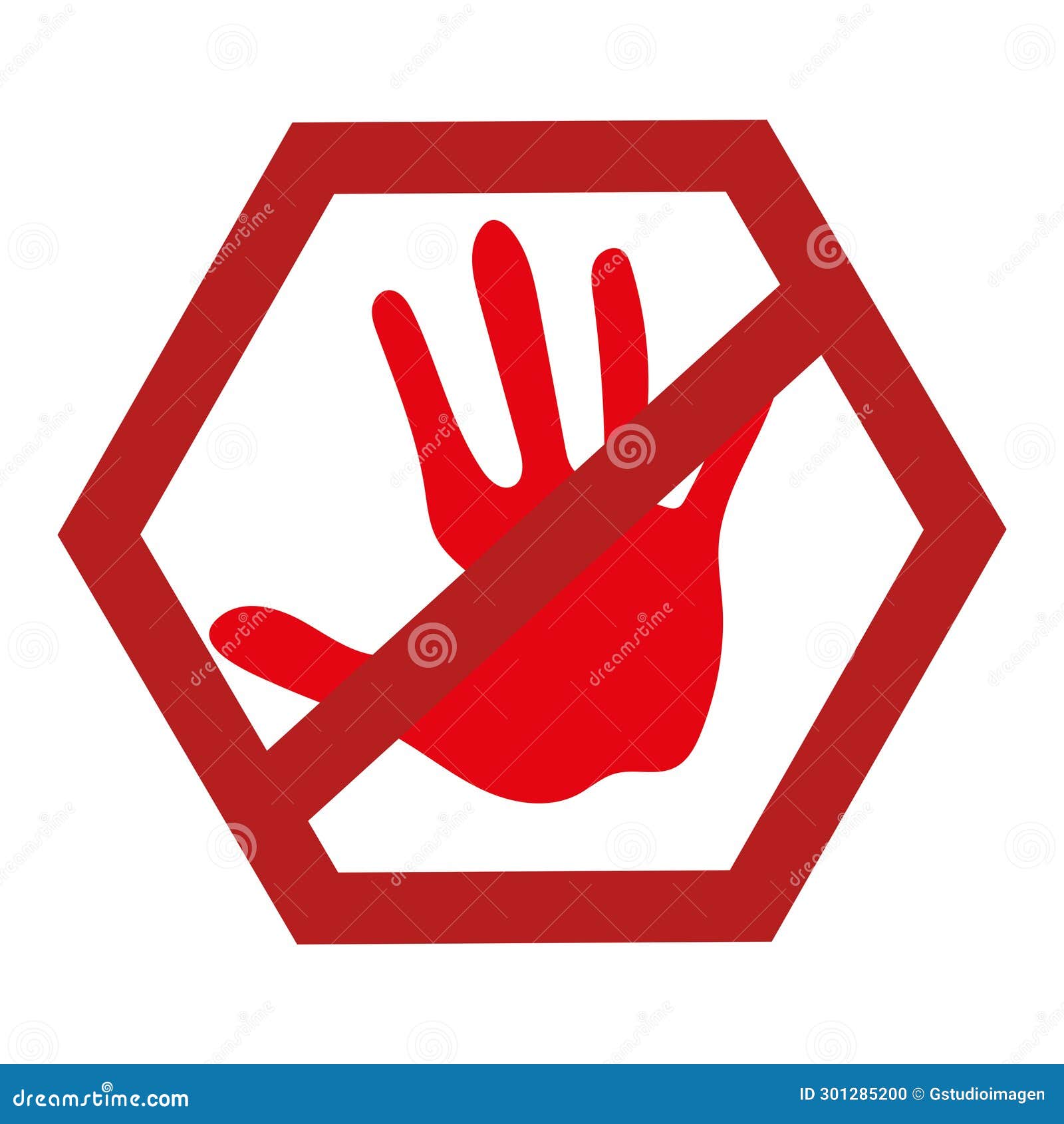Red Hand Day Illustration of Hand on Ban Sign Stock Illustration ...