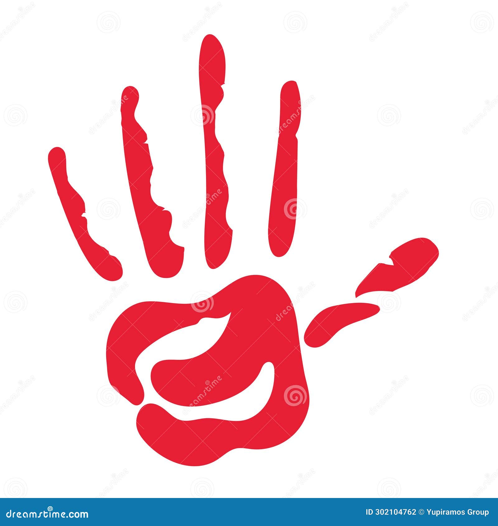 Red hand day isolated stock illustration. Illustration of color - 302104762
