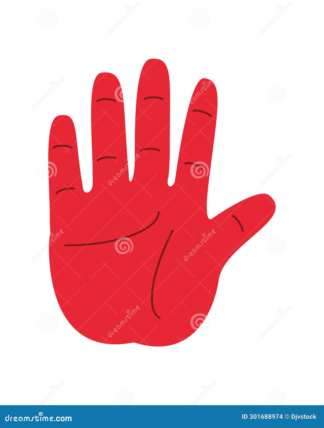 Red hand day isolated stock vector. Illustration of children - 301688974