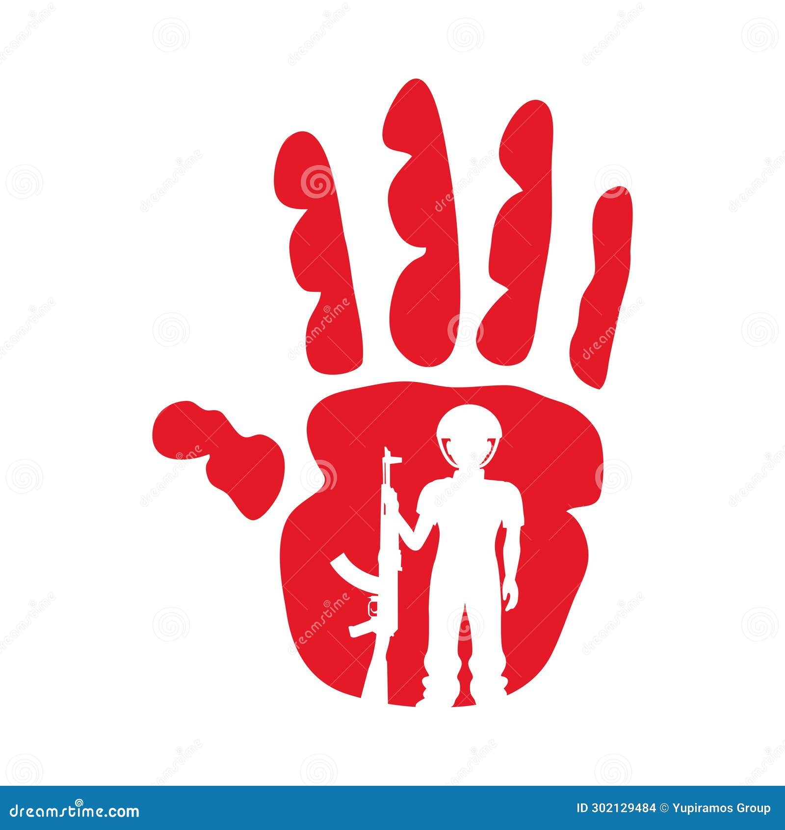Red hand day isolated stock vector. Illustration of word - 302129484