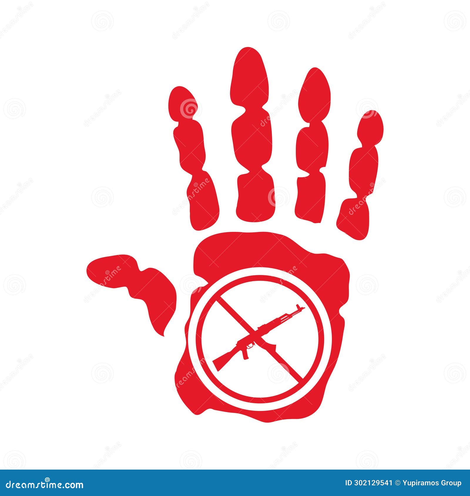 Red hand day oppression stock vector. Illustration of human - 302129541