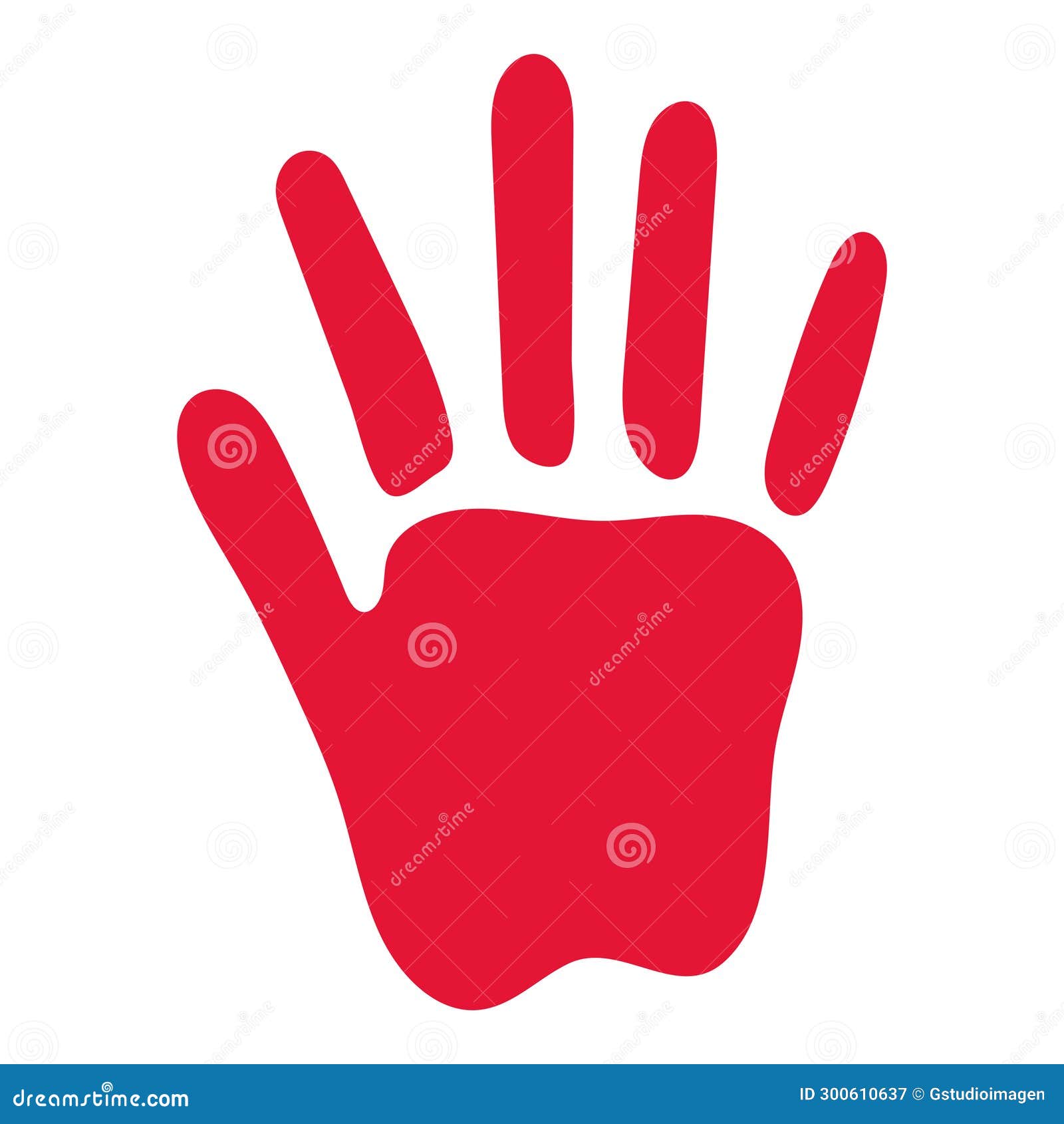 Red hand day stock vector. Illustration of movement - 300610637