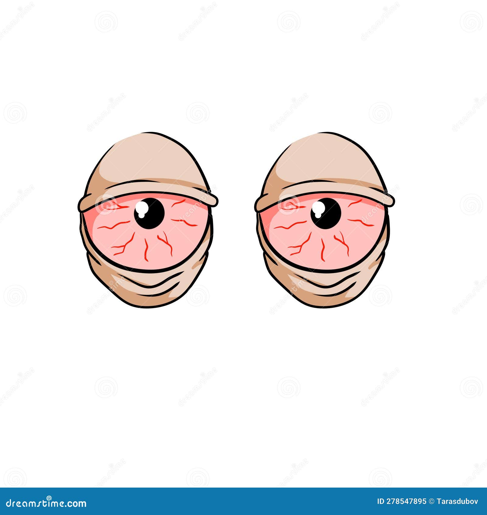Red Hand-drawn Eyes. Problem of Insomnia Stock Vector - Illustration of ...
