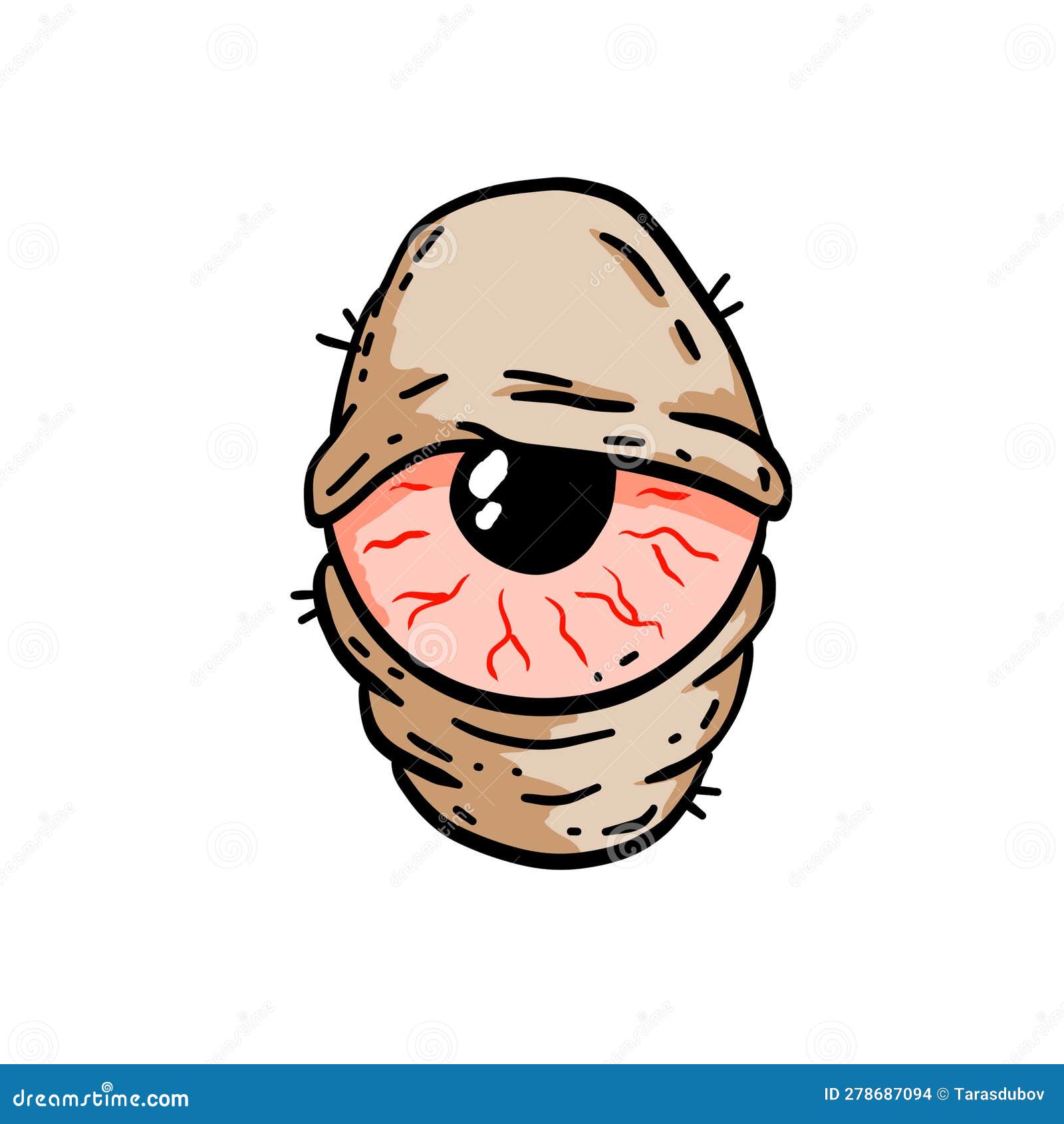Red Hand-drawn Eyes. Problem of Insomnia Stock Vector - Illustration of ...