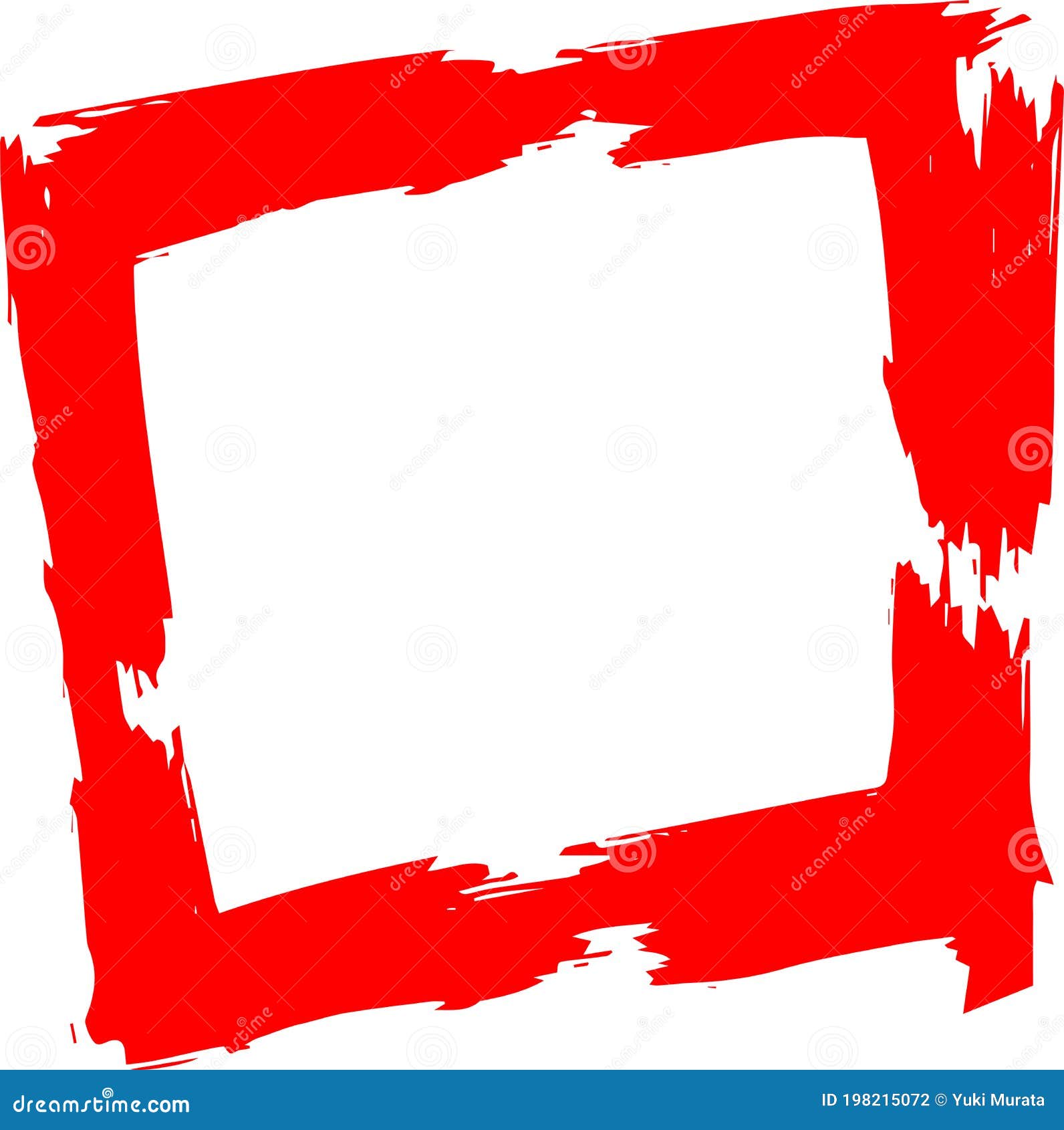 Red Hand-drawn rectangle stock vector. Illustration of design - 198215072