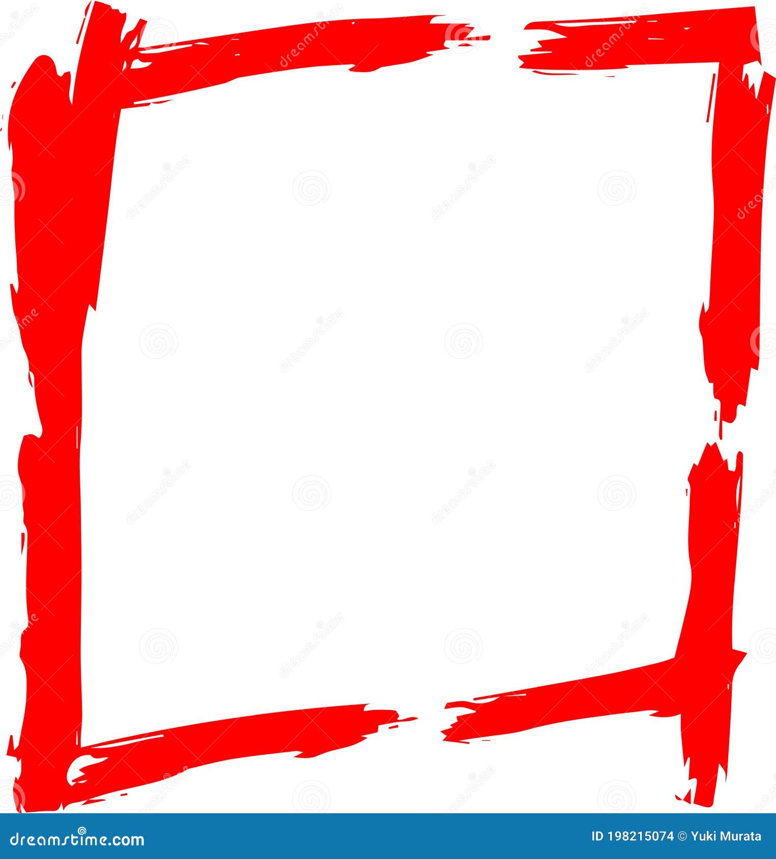 Red Hand-drawn rectangle stock vector. Illustration of design - 198215074