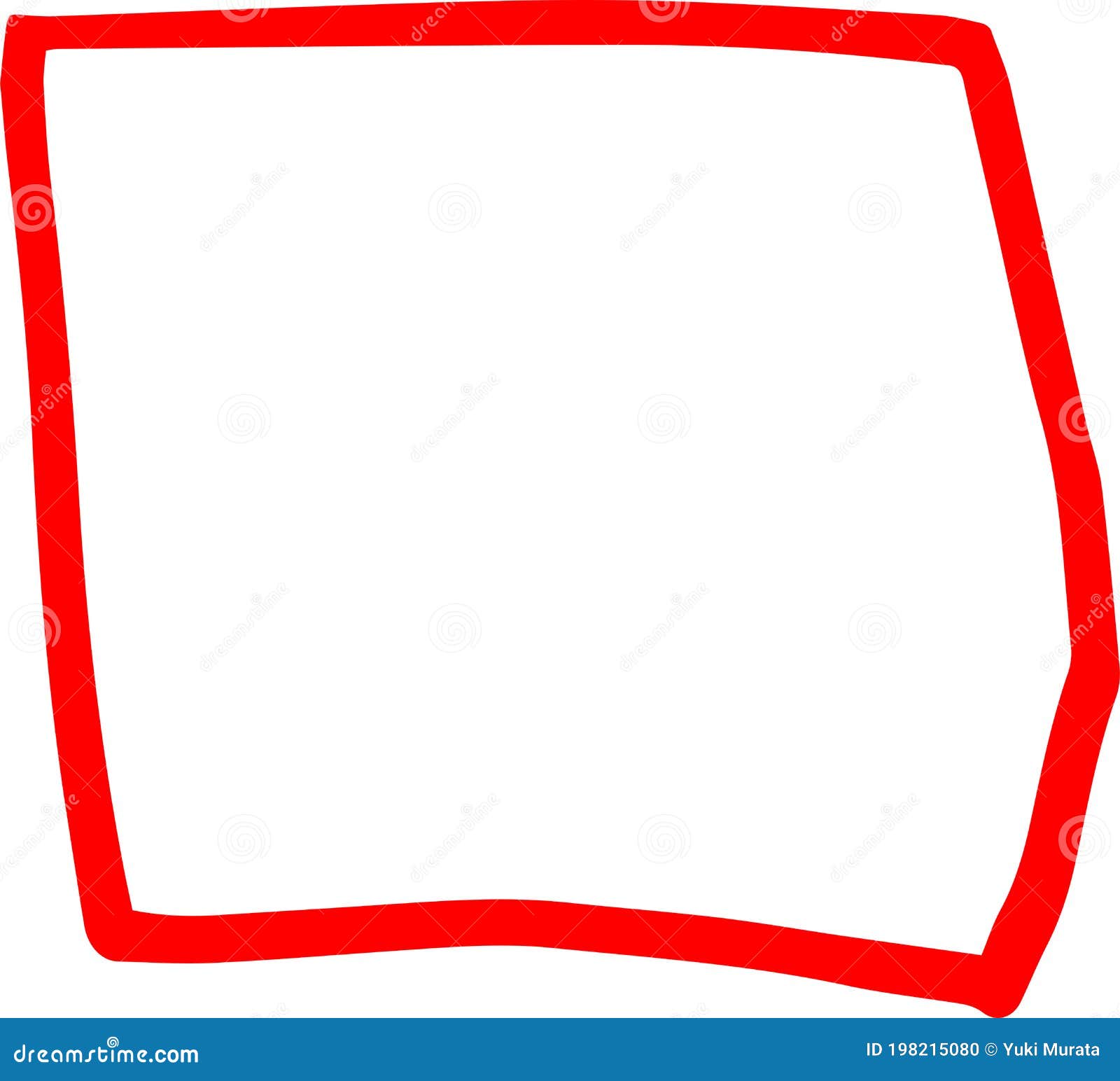 Red Hand-drawn rectangle stock vector. Illustration of decoration ...
