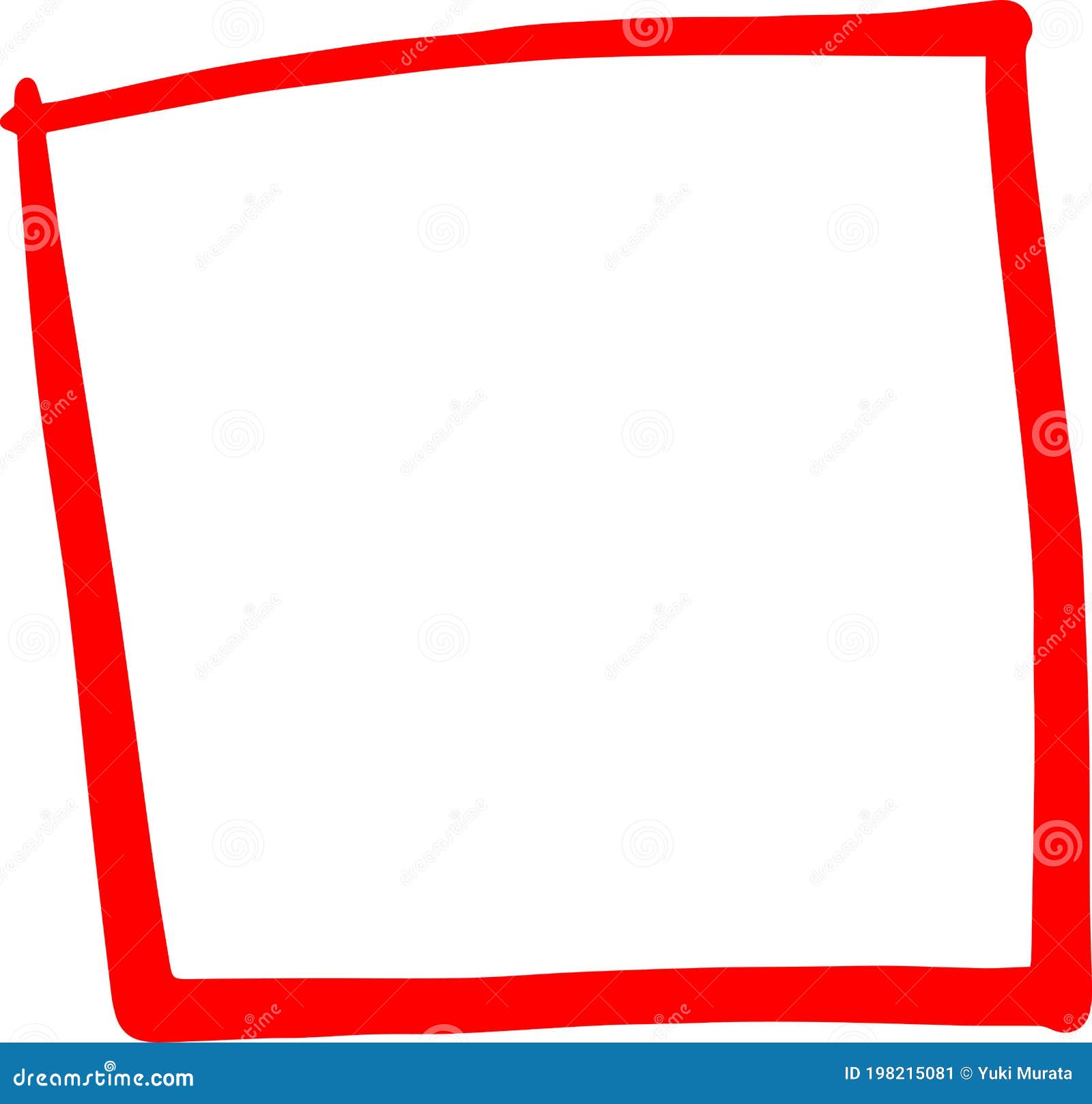 Red Hand-drawn rectangle stock vector. Illustration of background ...