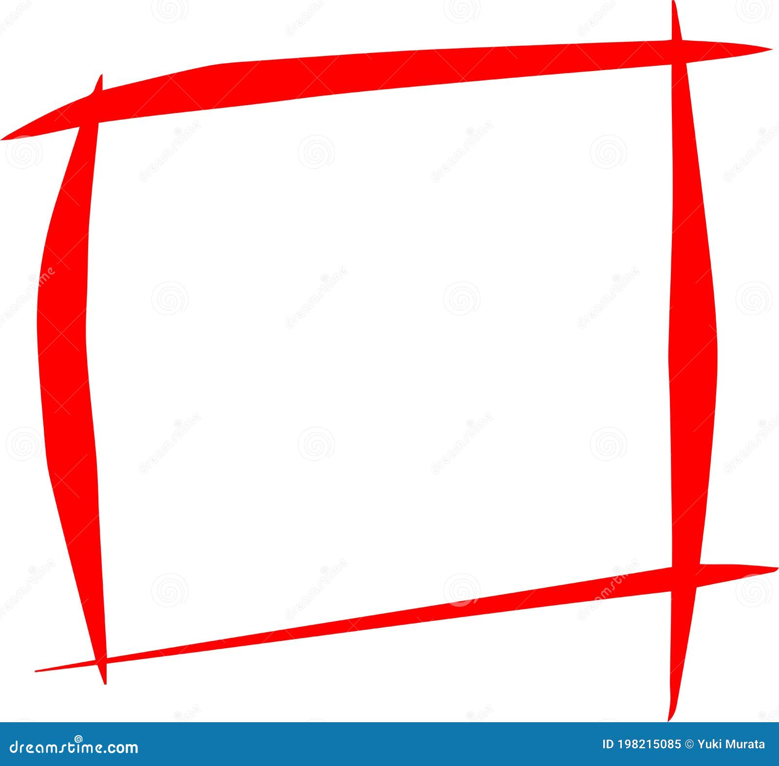Red Hand-drawn rectangle stock vector. Illustration of design - 198215085