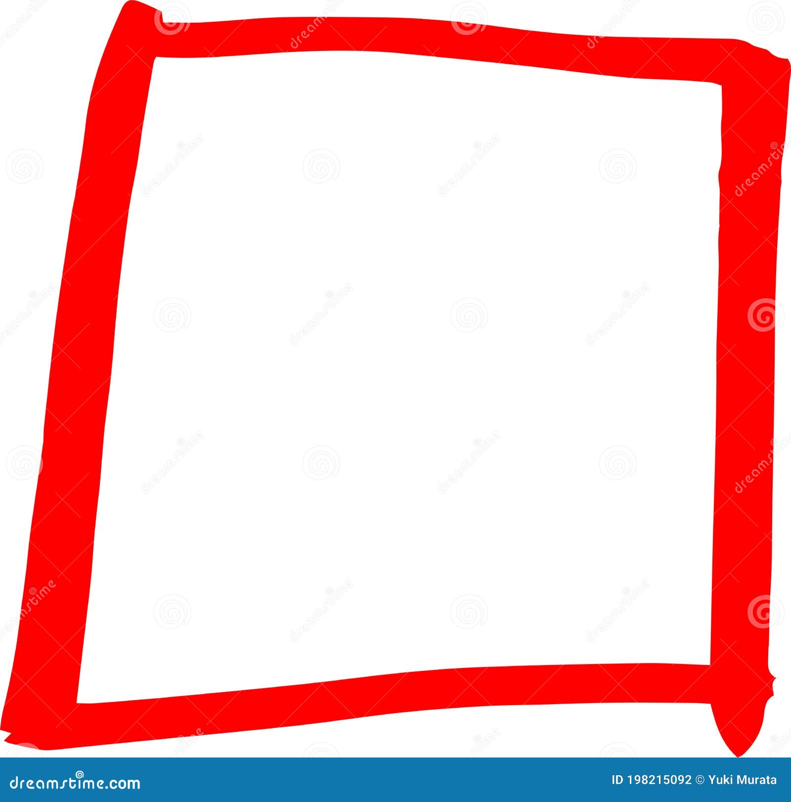 Red Hand-drawn rectangle stock vector. Illustration of decorative ...