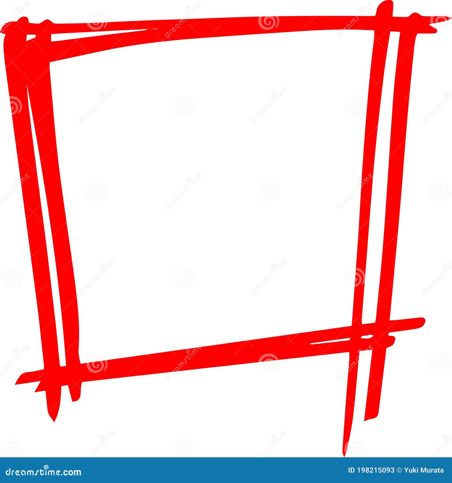 Red Hand-drawn rectangle stock vector. Illustration of illustrations ...
