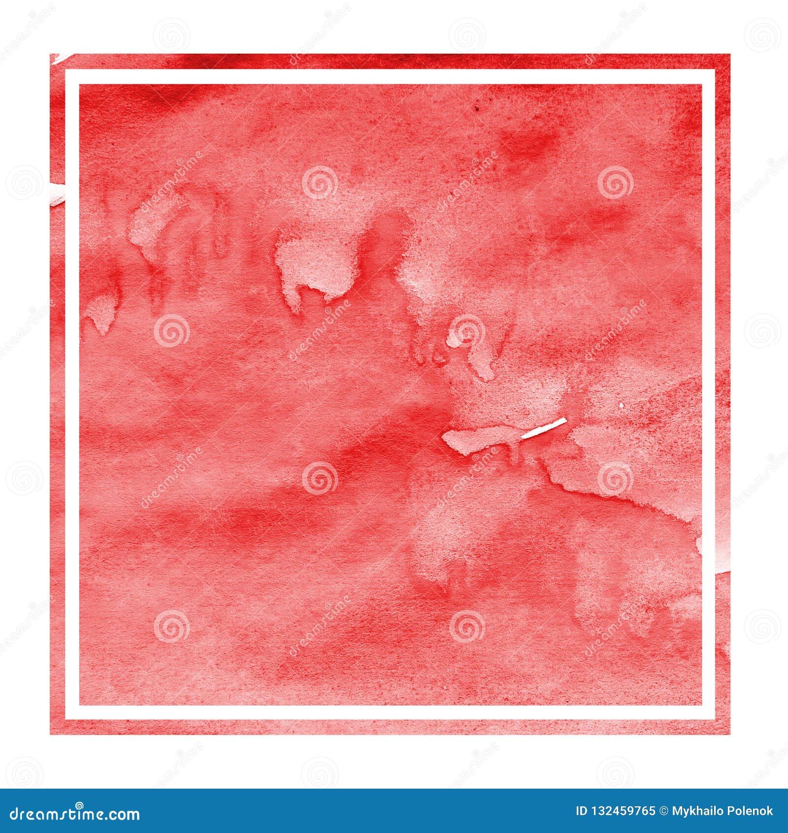 Red Hand Drawn Watercolor Rectangular Frame Background Texture with ...