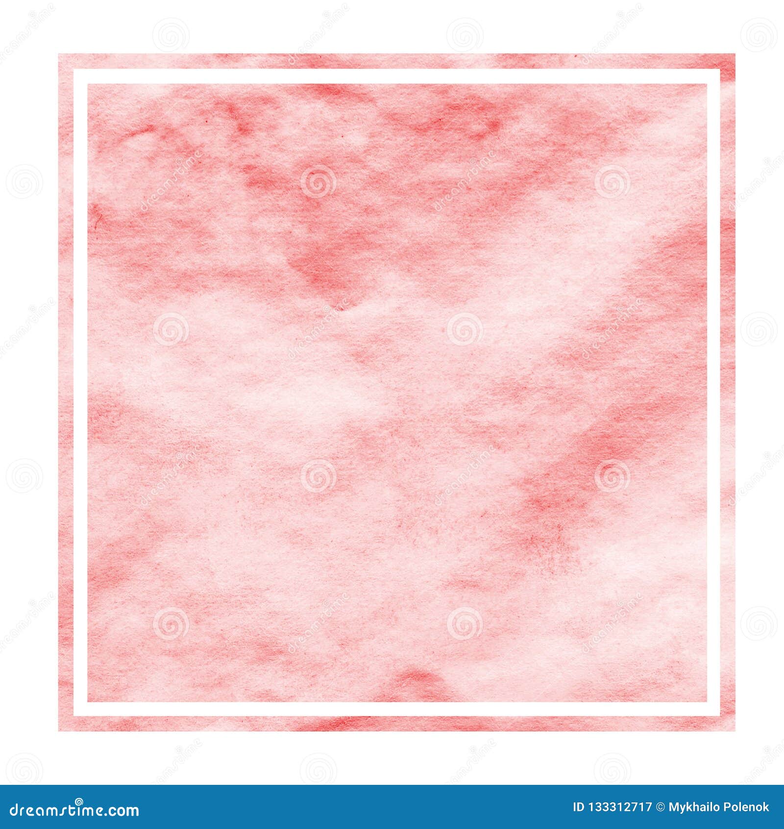 Red Hand Drawn Watercolor Rectangular Frame Background Texture with ...
