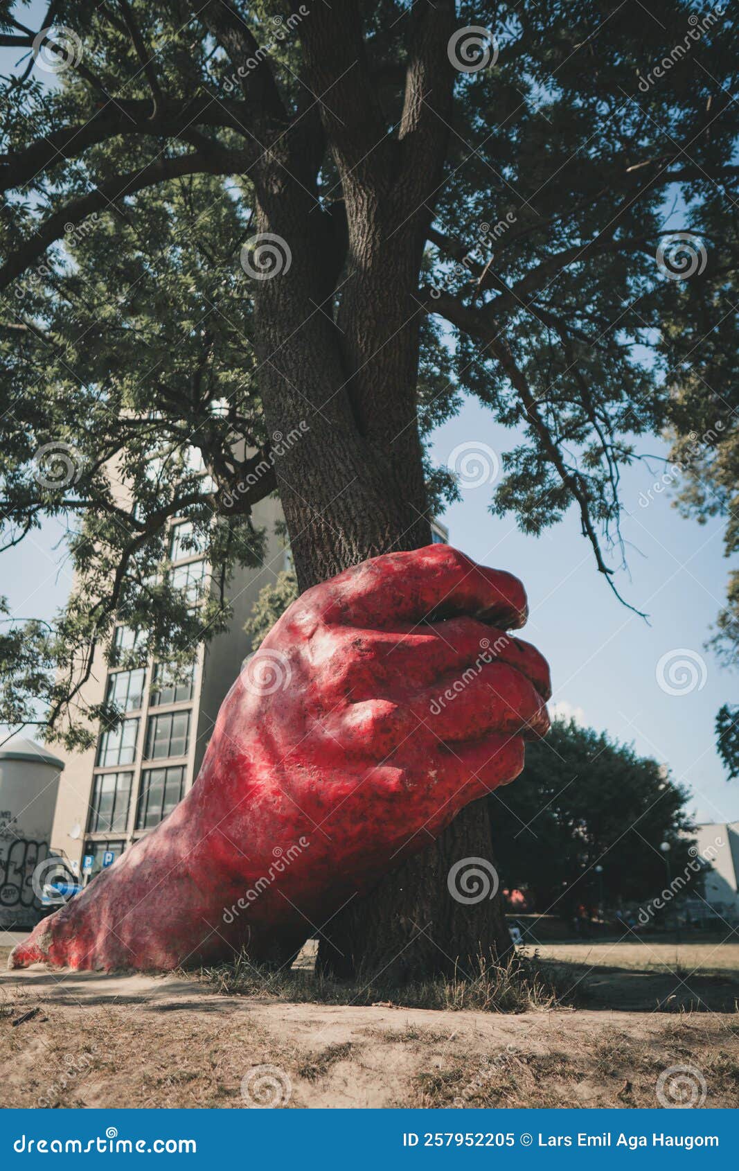 A Red Hand Gripping a Tree in Lublin, Poland Editorial Image - Image of ...