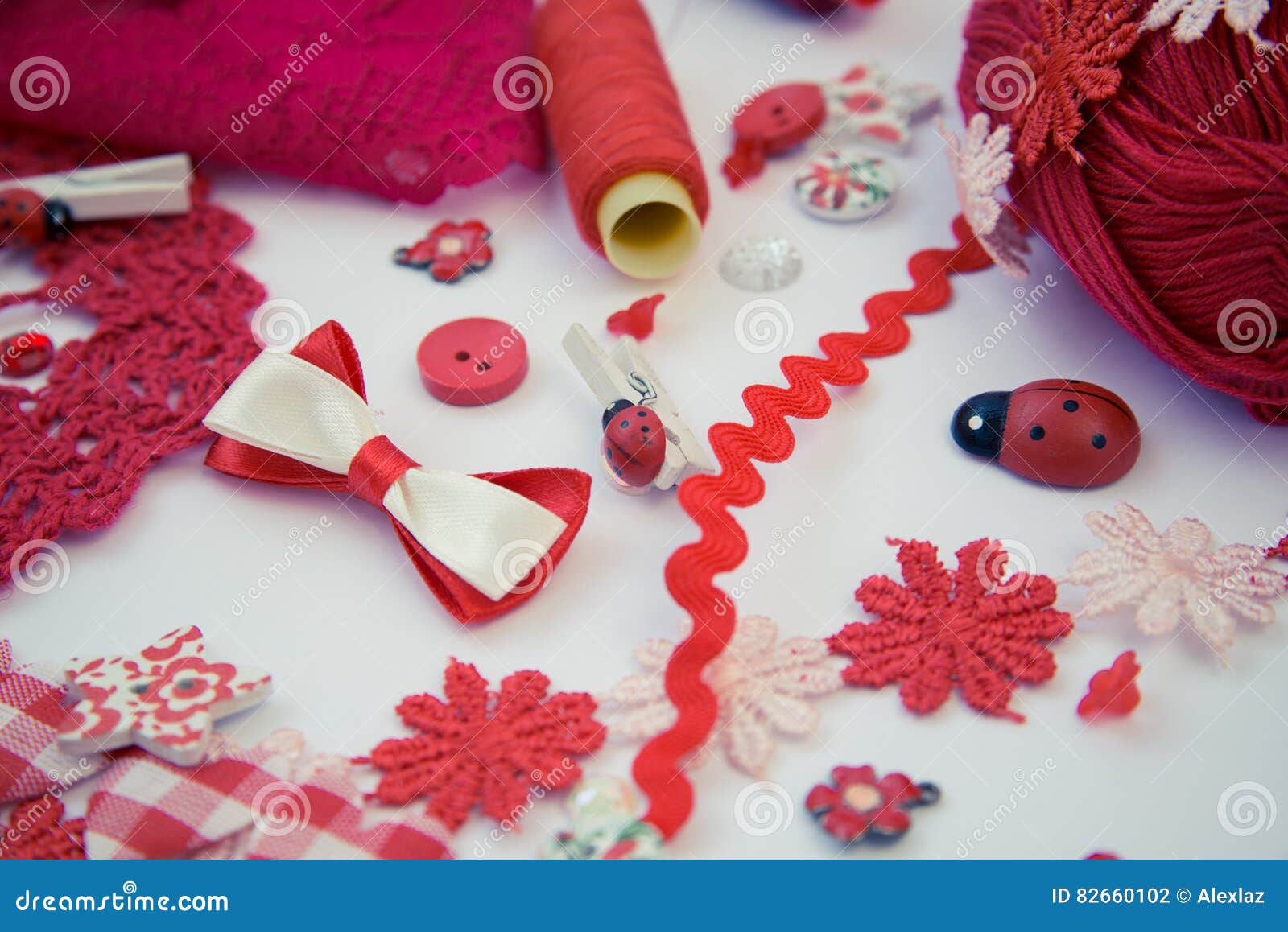 Red Hand Made stock photo. Image of button, handicraft - 82660102