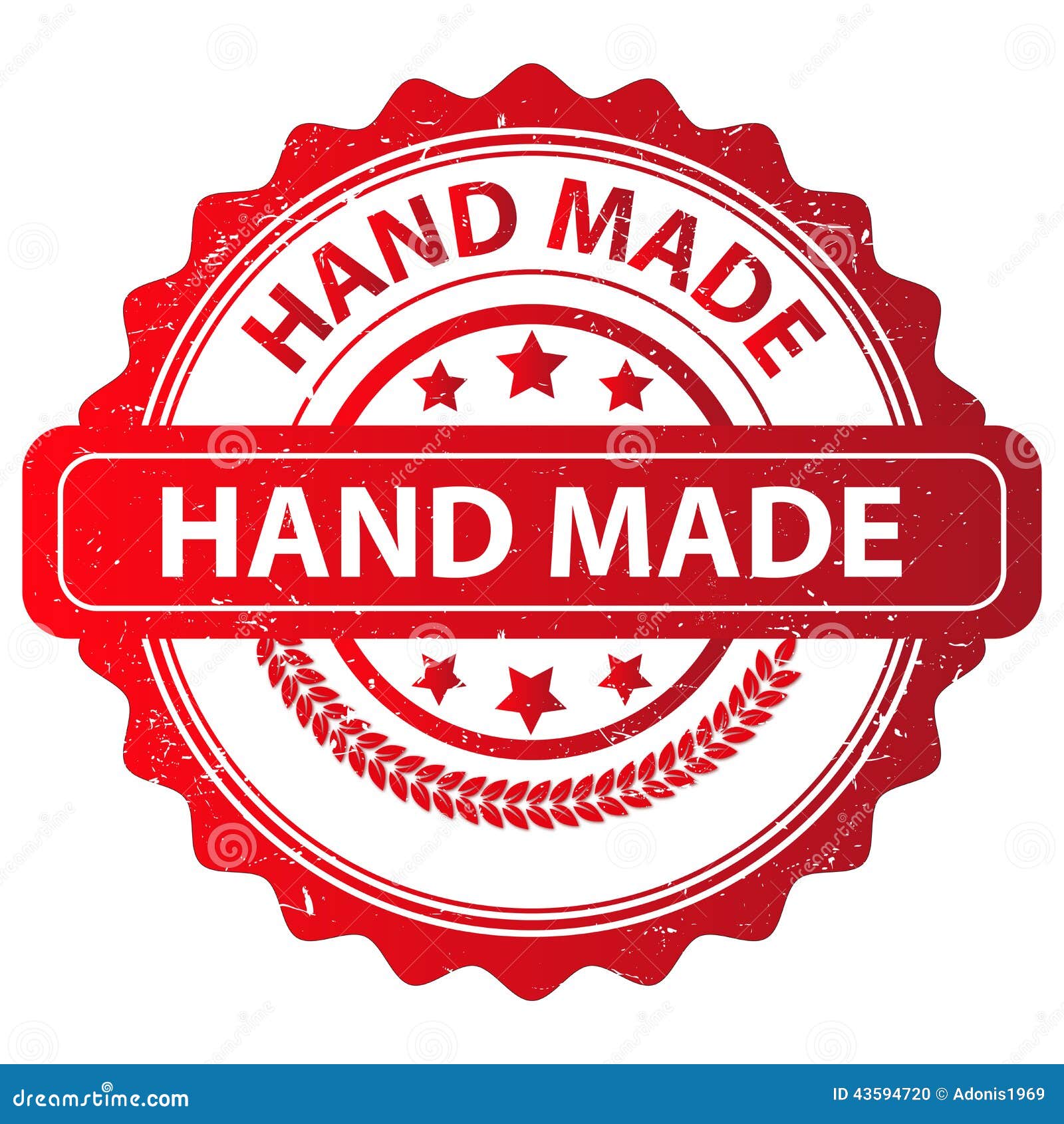 Red Hand Made Stamp Design stock illustration. Illustration of hand ...
