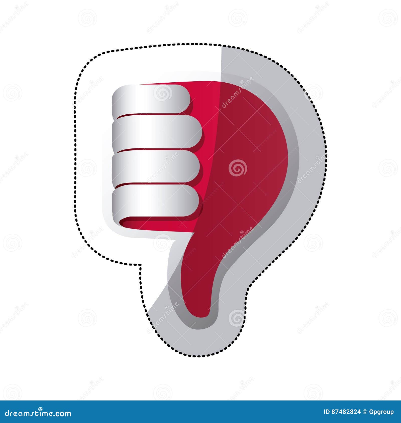 Red Hand Making the Bad Sign Icon Stock Illustration - Illustration of ...