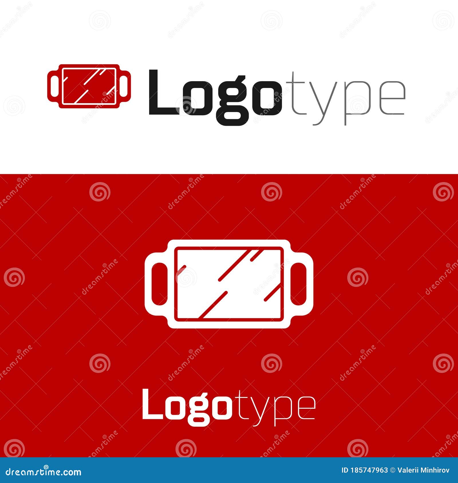 Red Hand Mirror Icon Isolated on White Background. Logo Design Template ...