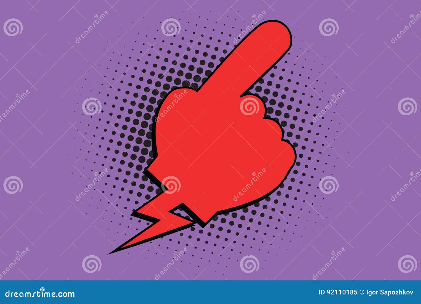 Red Hand Pointer Comic Bubble Stock Vector - Illustration of humor ...