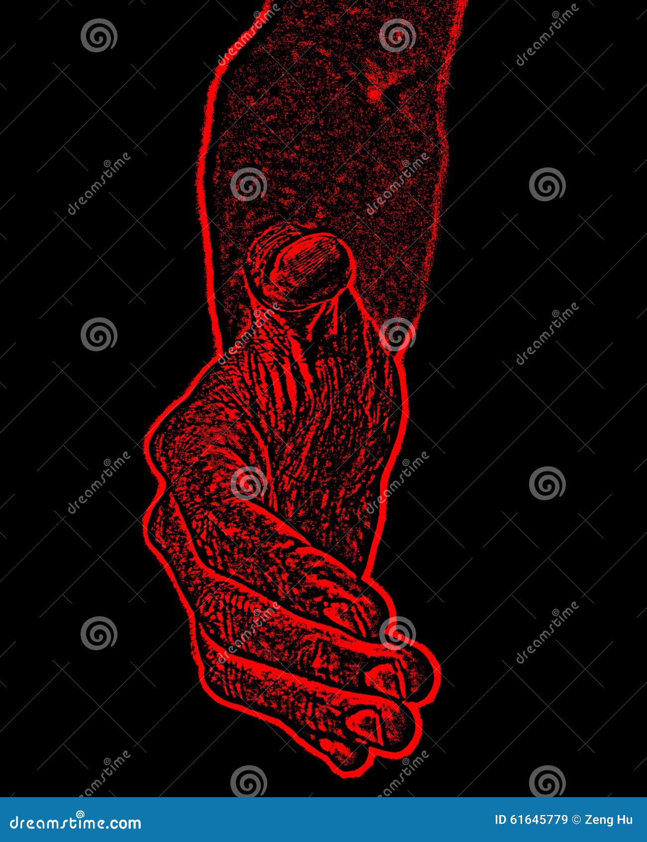 Red hand poster stock illustration. Illustration of exploration - 61645779