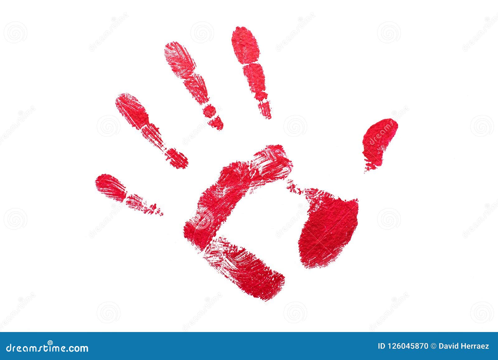 Red Hand Print on White Isolated Stock Photo - Image of identity ...