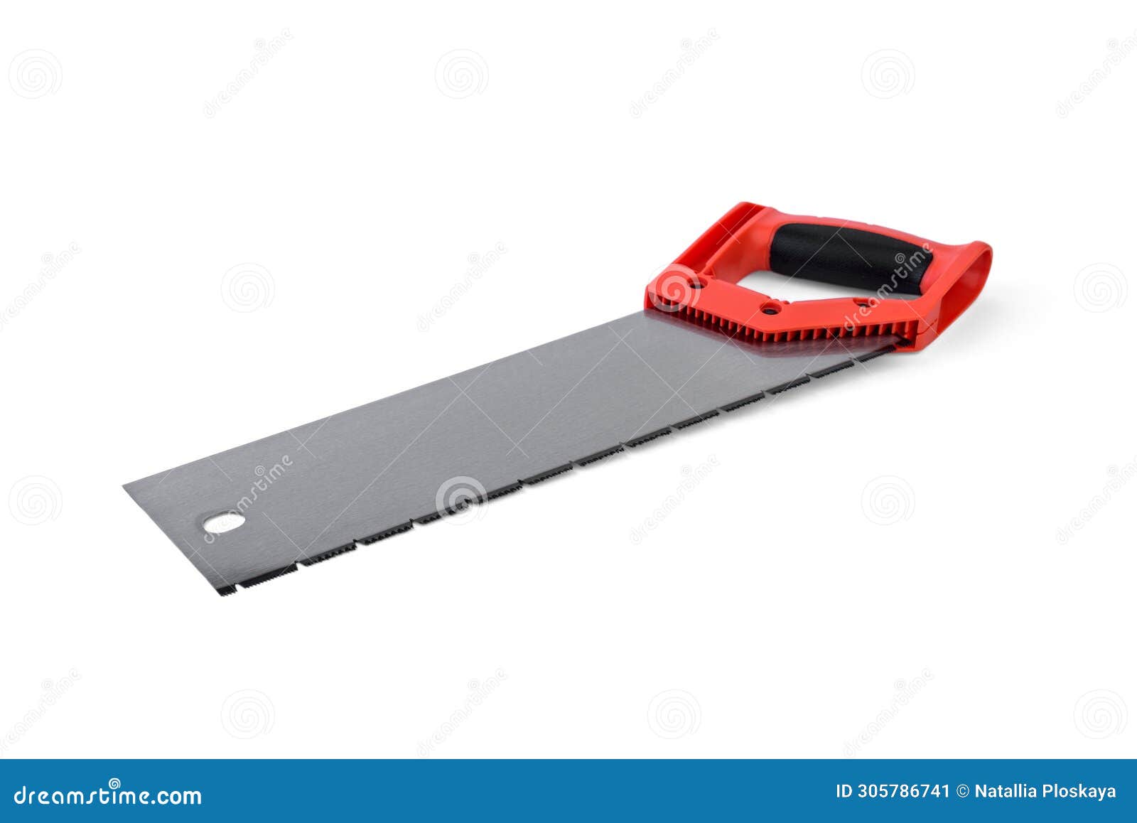 Red Hand Saw for PVC Isolated on White Background. Stock Image - Image ...