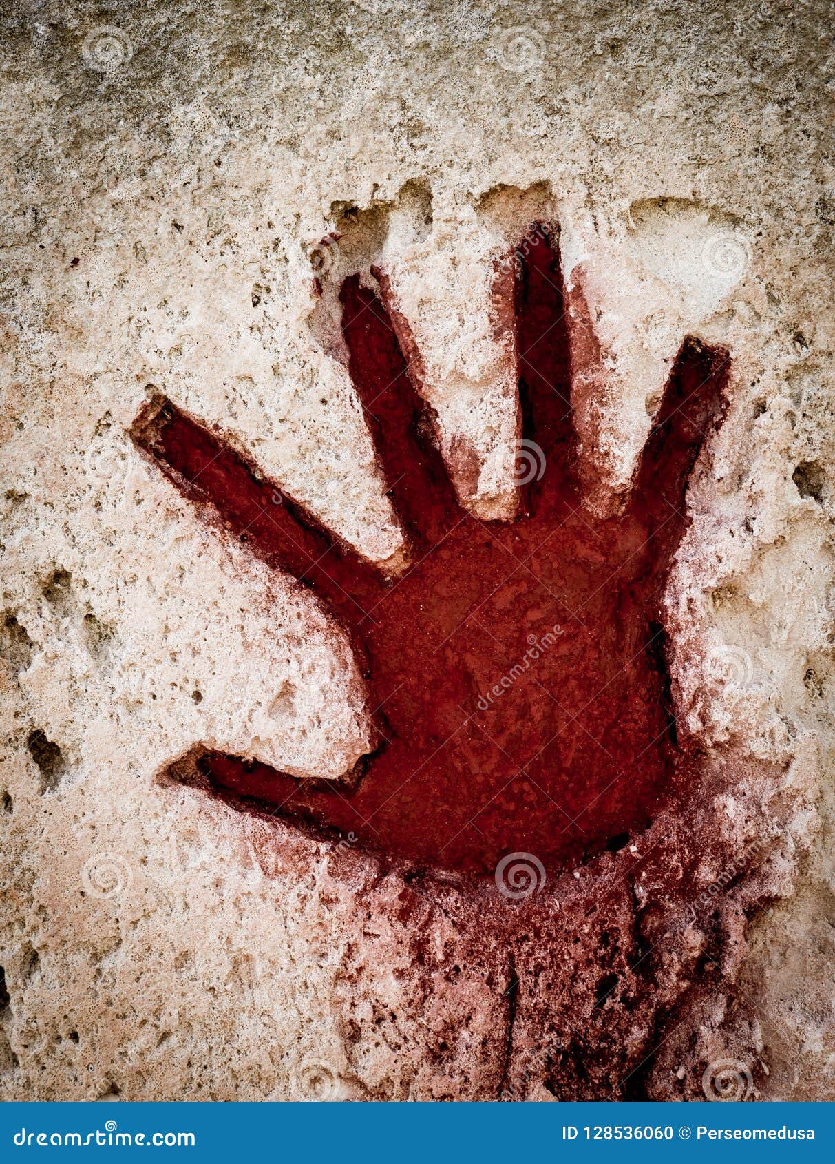 Red Hand on Stone - Graphic Gothic Element Stock Photo - Image of hand ...