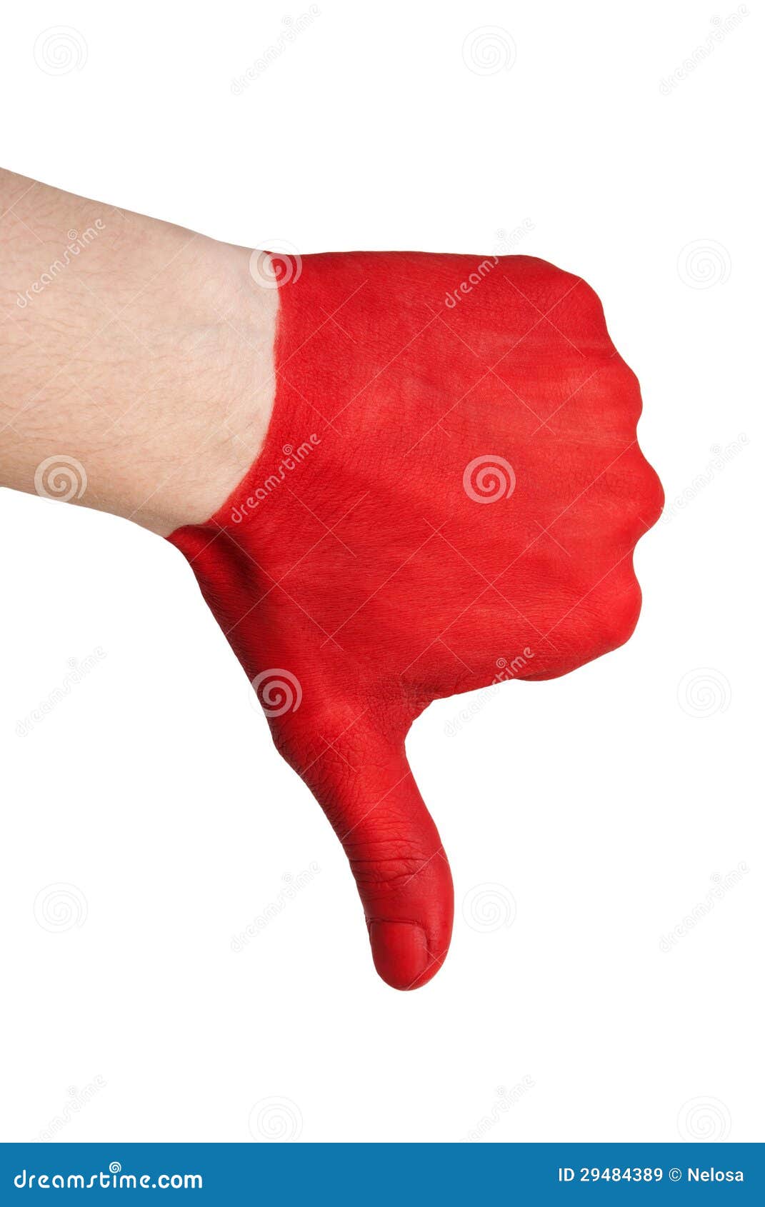 Red hand thumbs down stock image. Image of hand, symbolically - 29484389