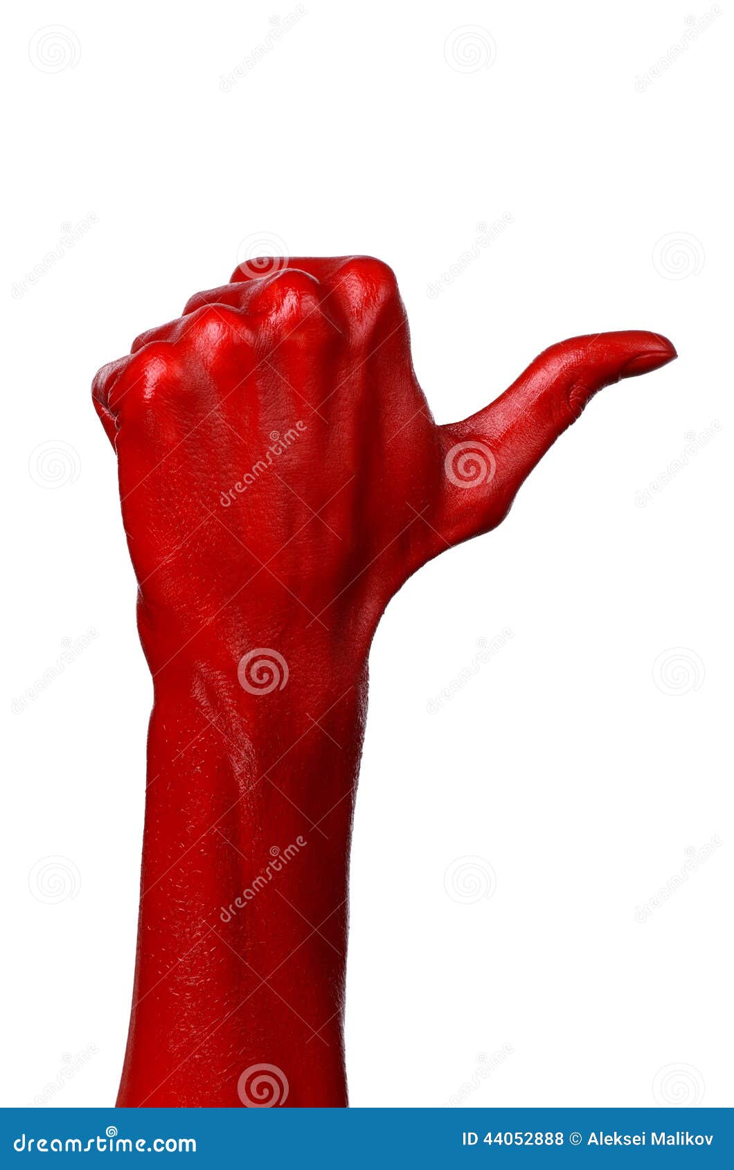 Red Hand On White Background, Isolated, Paint Stock Photo ...