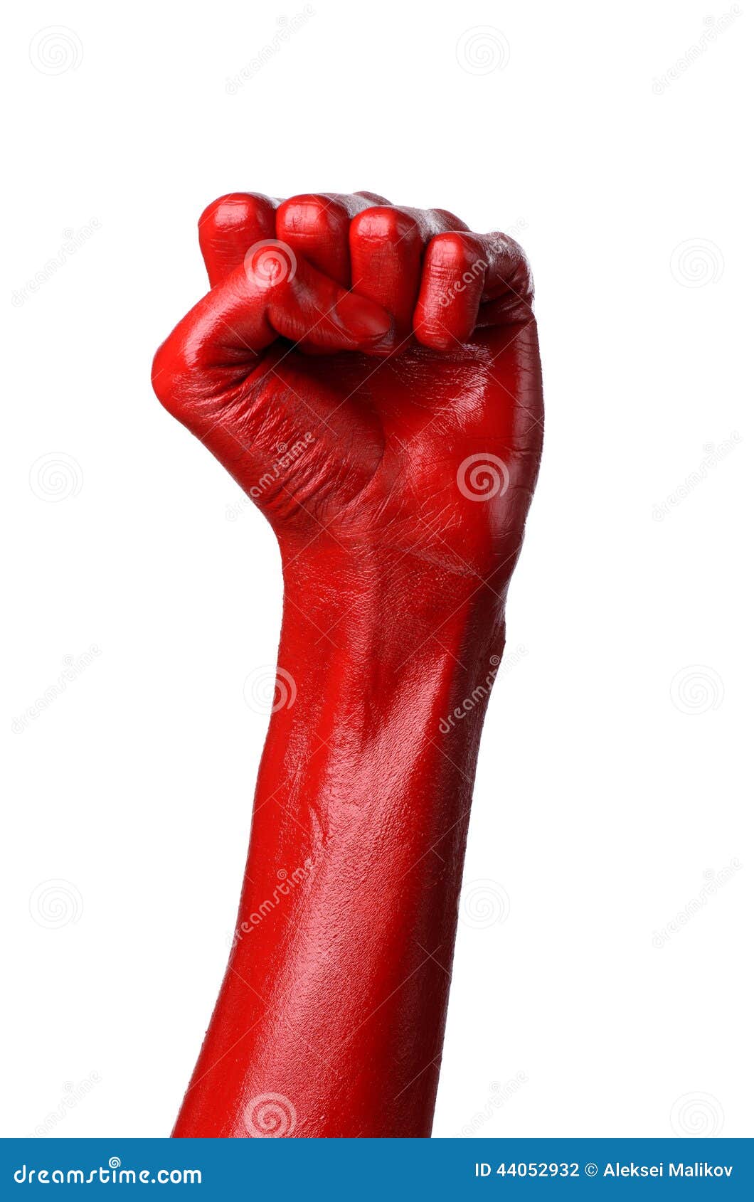 Red Hand on White Background, Isolated, Paint Stock Photo - Image of ...