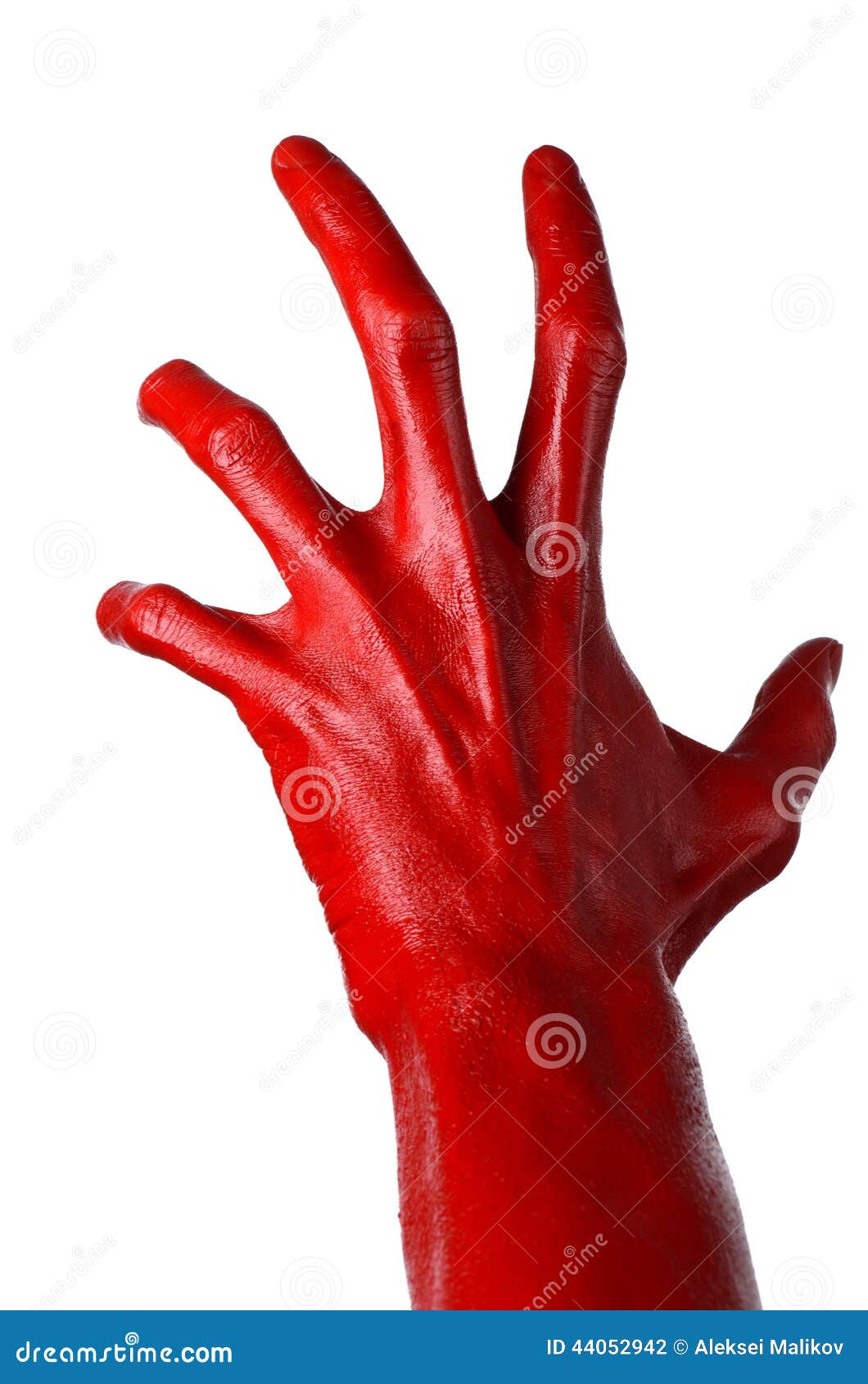 Red Hand On White Background, Isolated, Paint Stock Photo ...